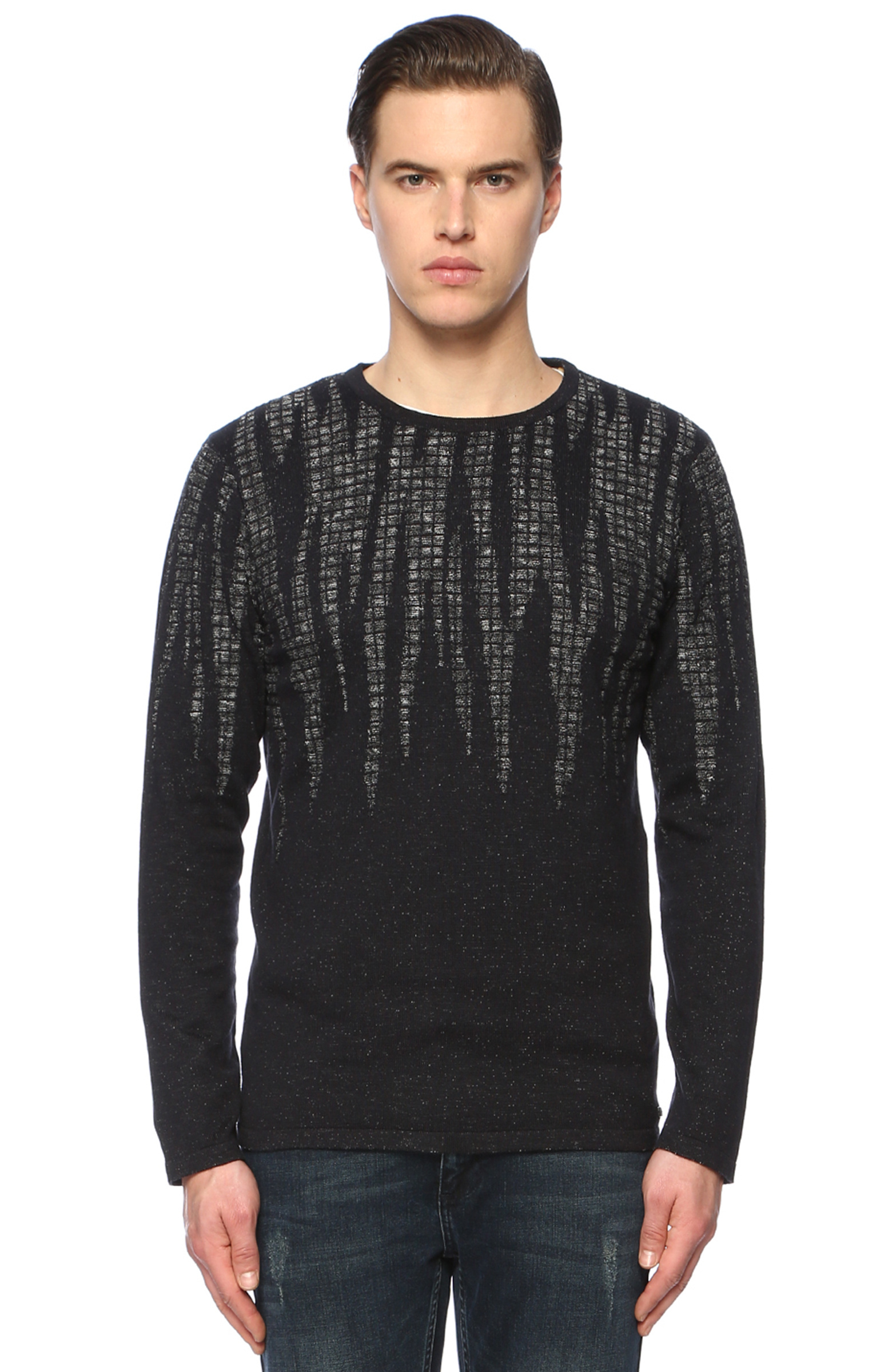 Jakarlı Lacivert Kazak