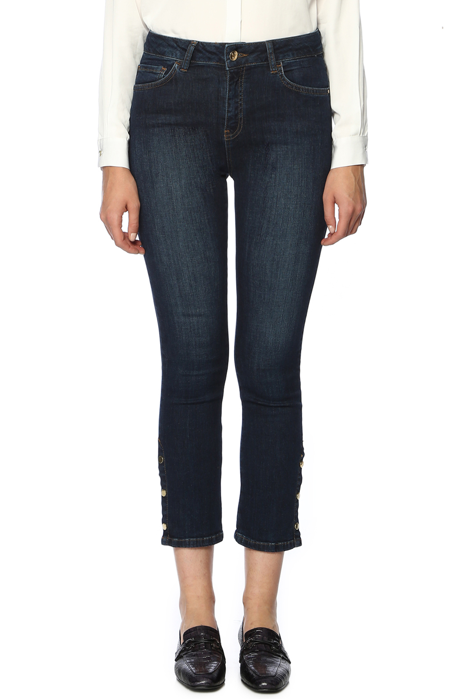 Boru Paça Indigo Denim Pantolon Boru Paça Indigo Denim Pantolon
