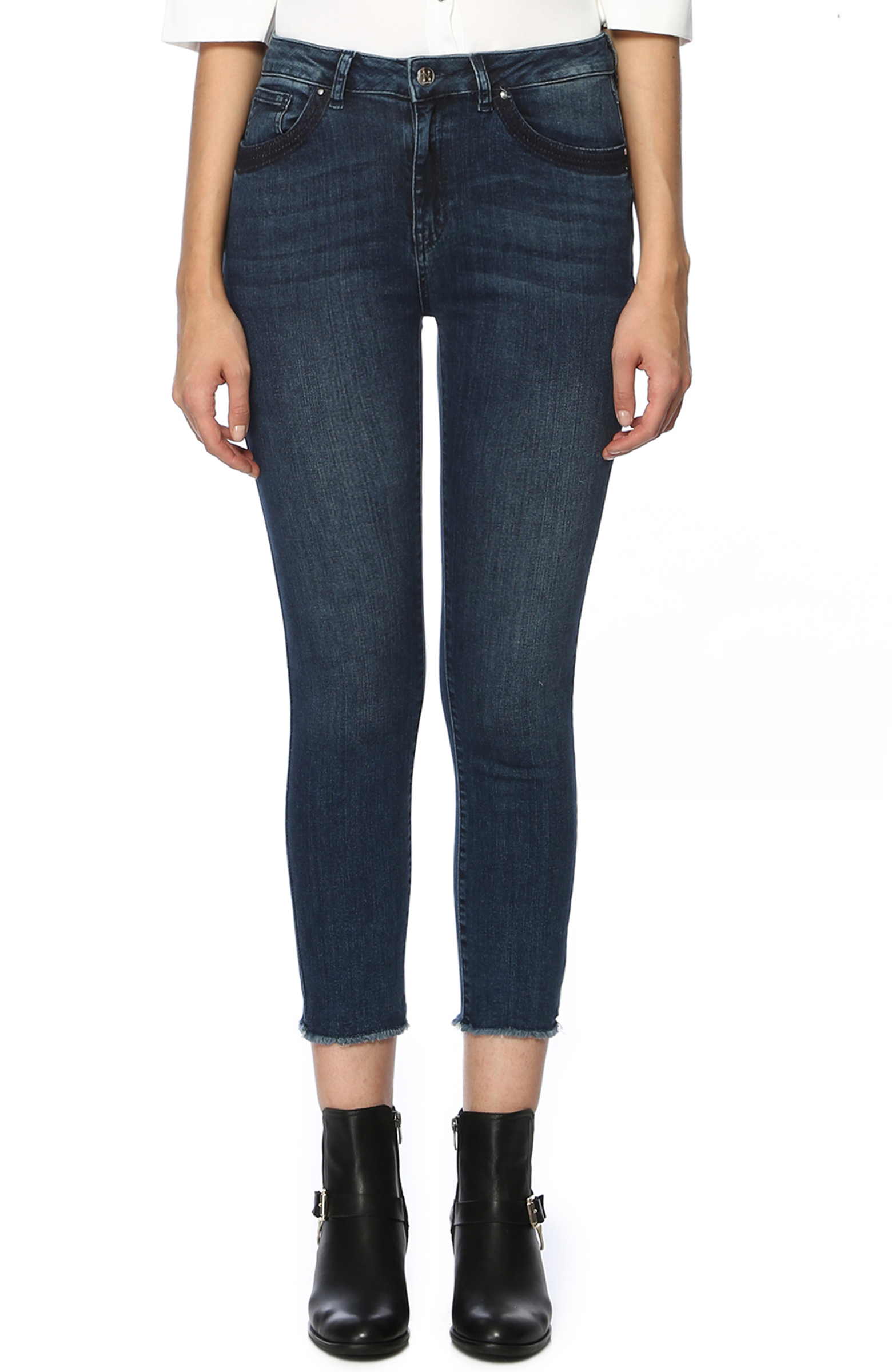 Boru Paça Indigo Denim Pantolon Boru Paça Indigo Denim Pantolon