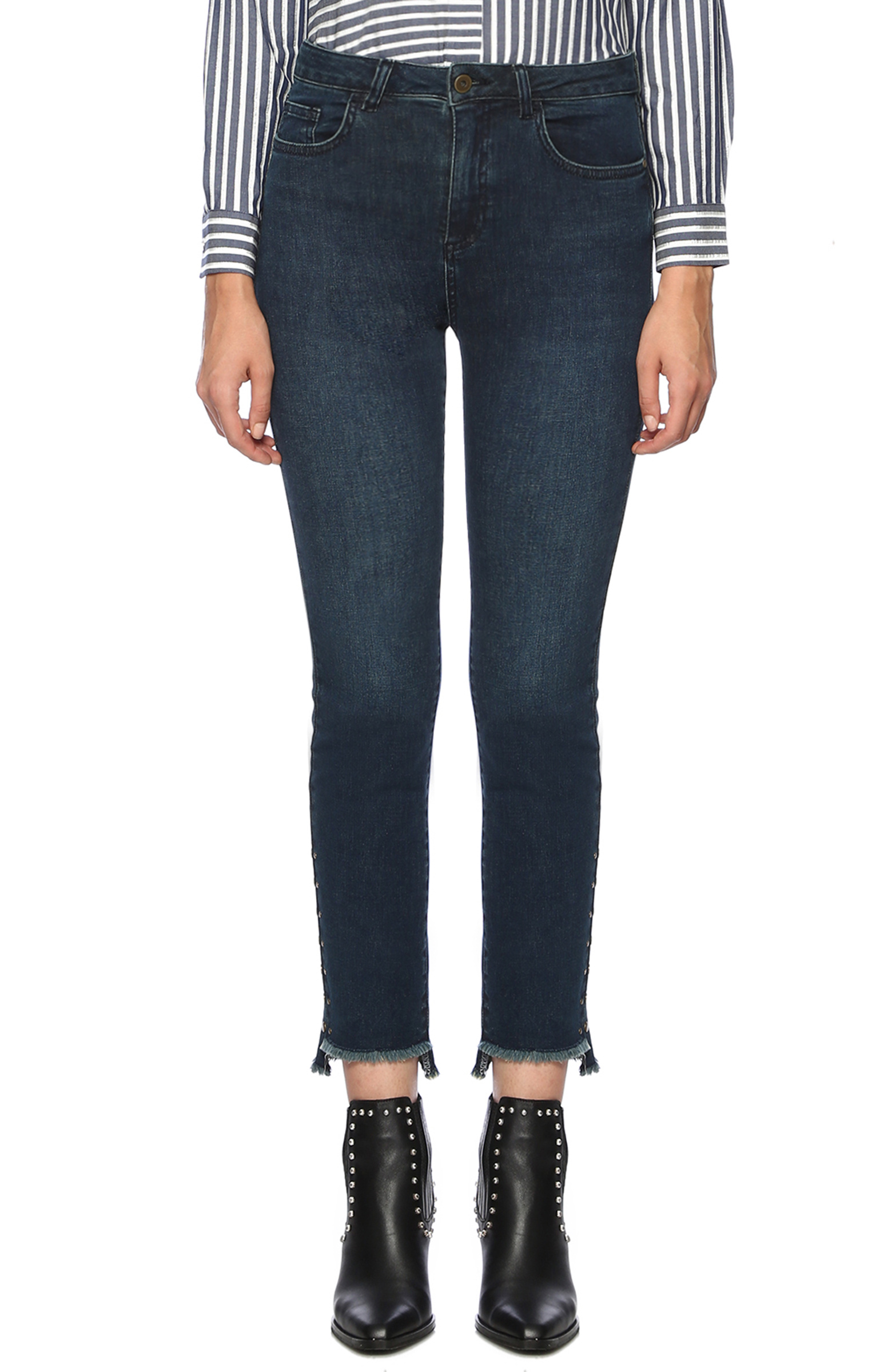 Slim Fit Lacivert Denim Pantolon