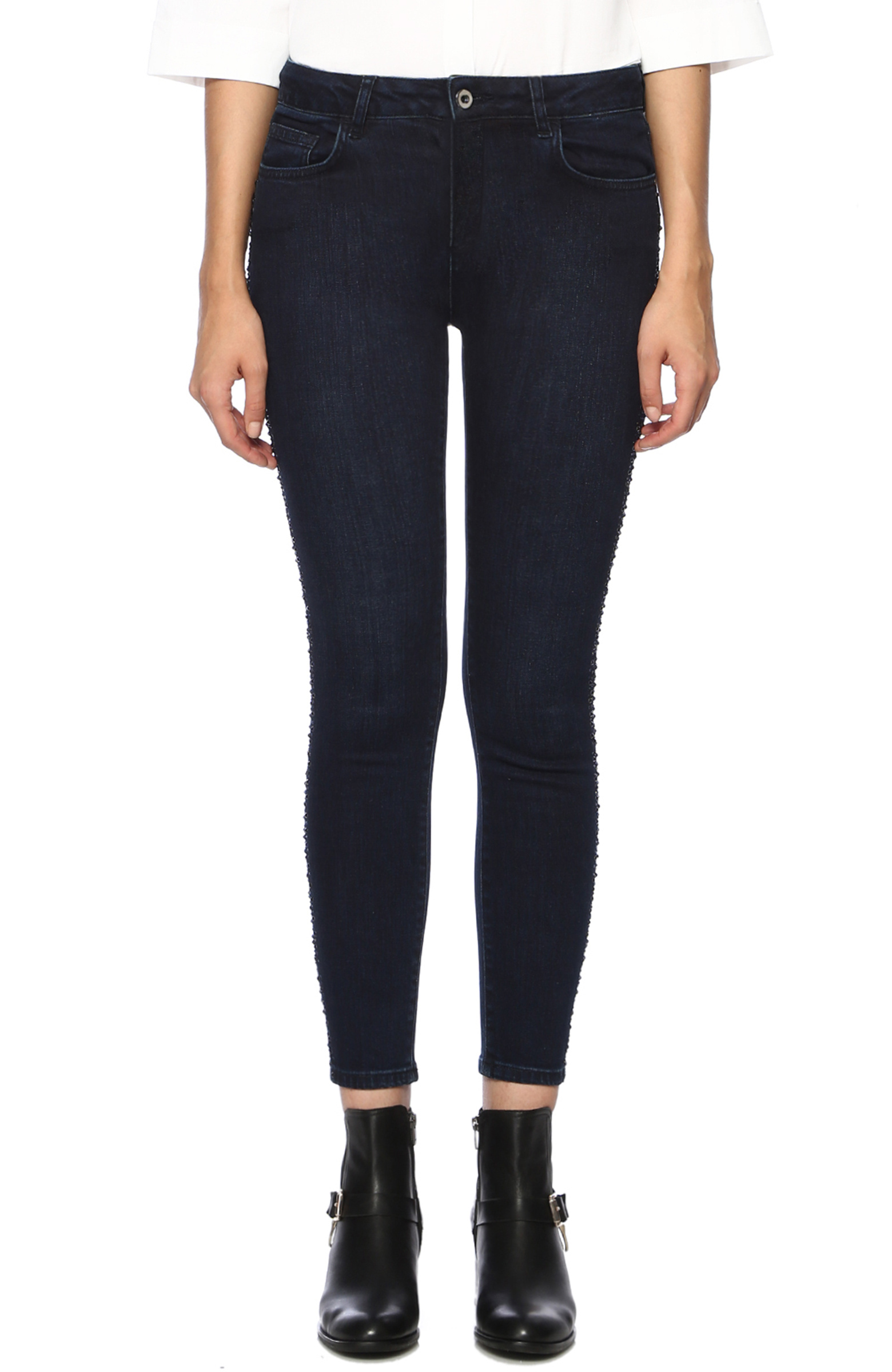 Slim Fit Lacivert Denim Pantolon