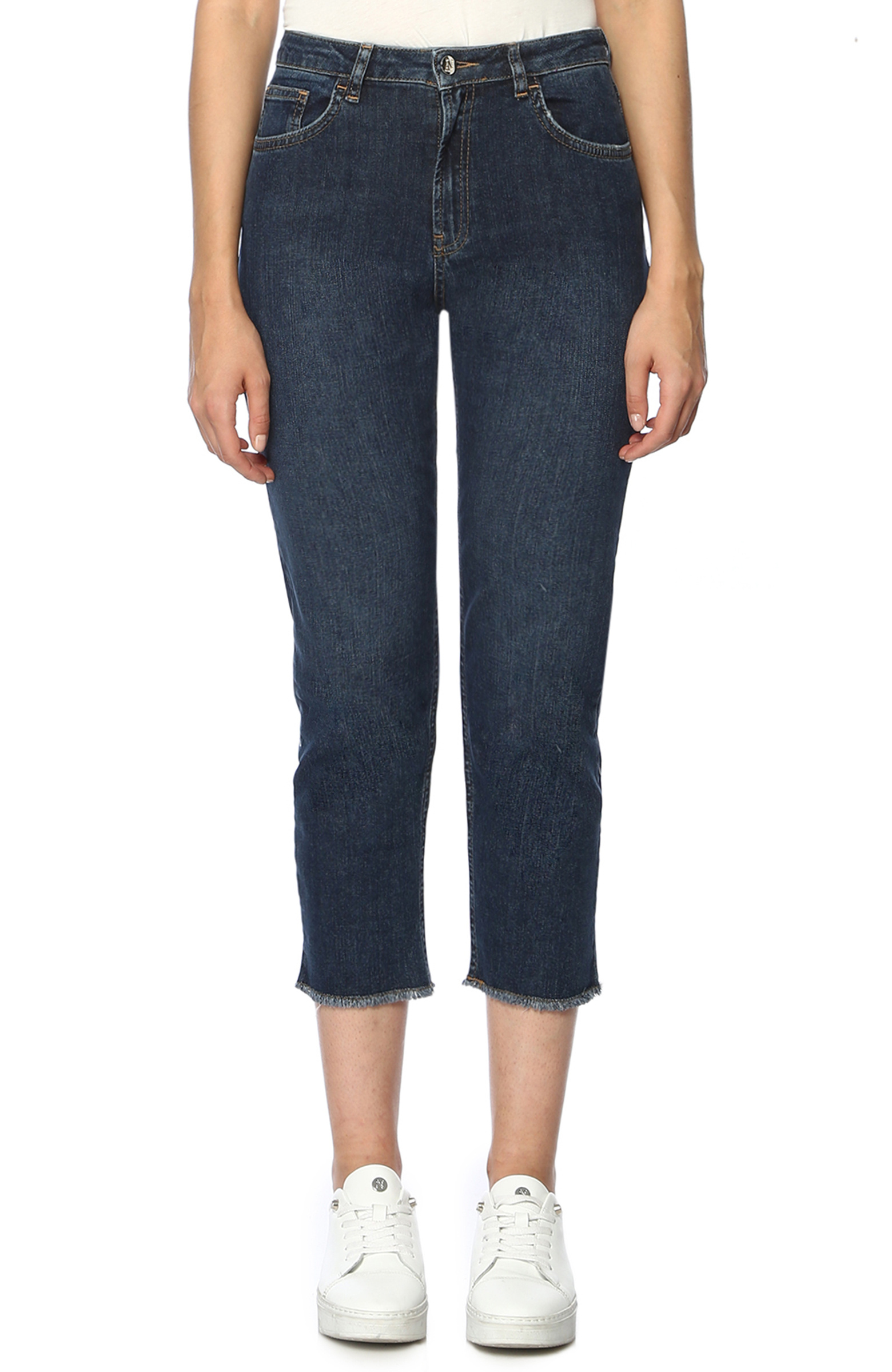 Yüksek Bel Indigo Denim Pantolon Yüksek Bel Indigo Denim Pantolon