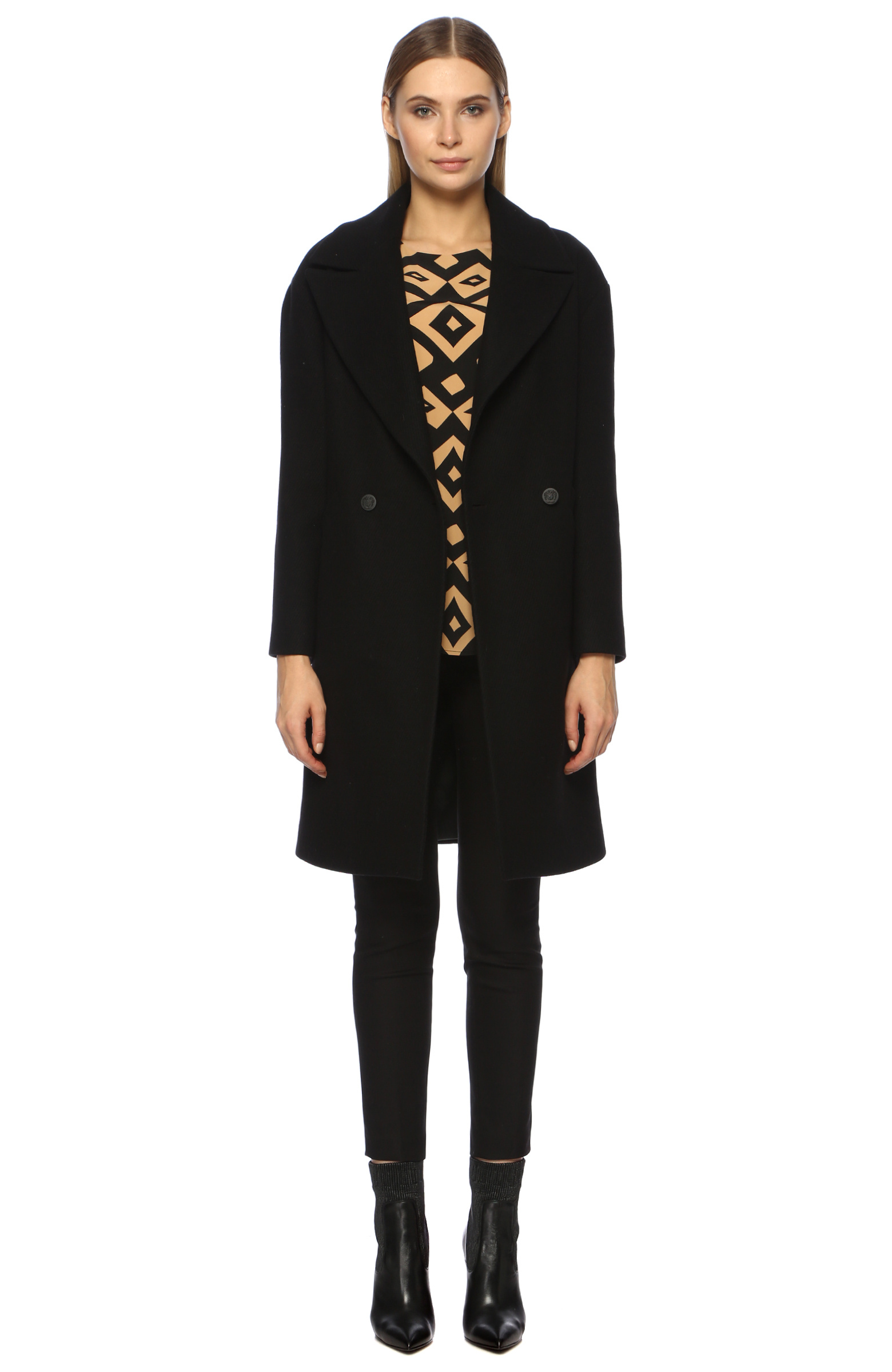 Regular Fit Siyah Manto