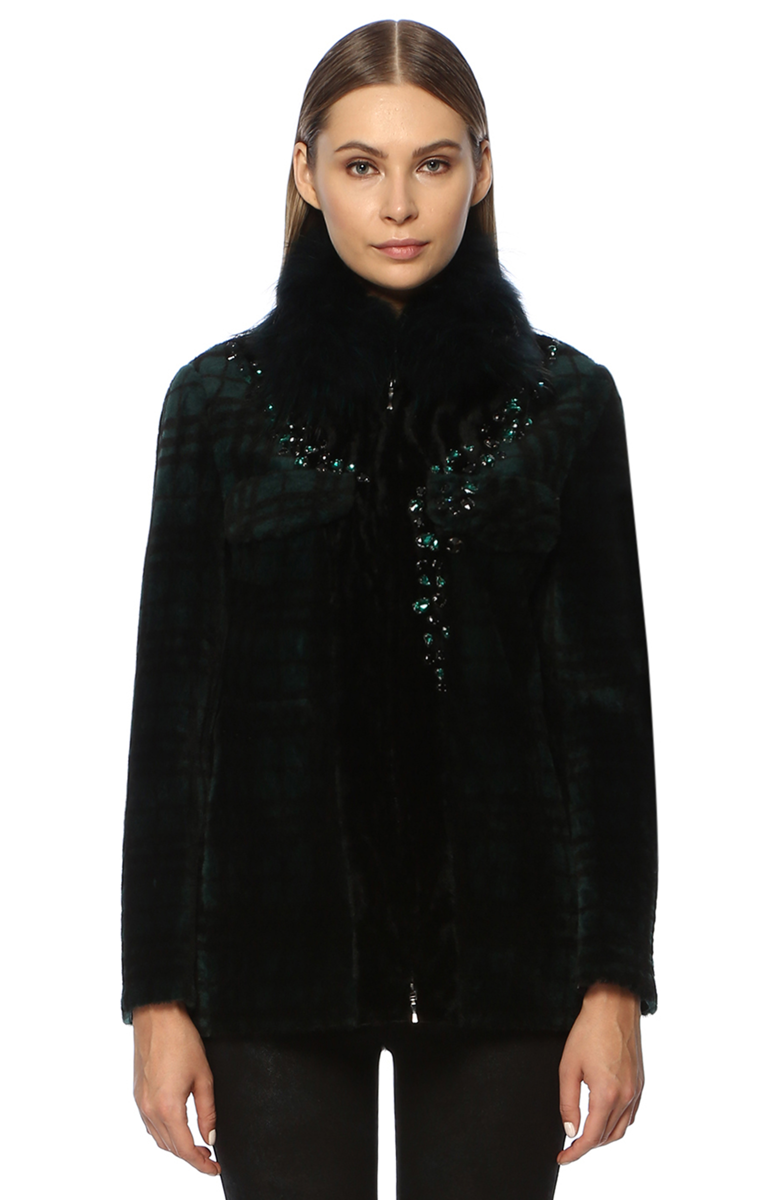 Ekose Yeşil Deri Kaban