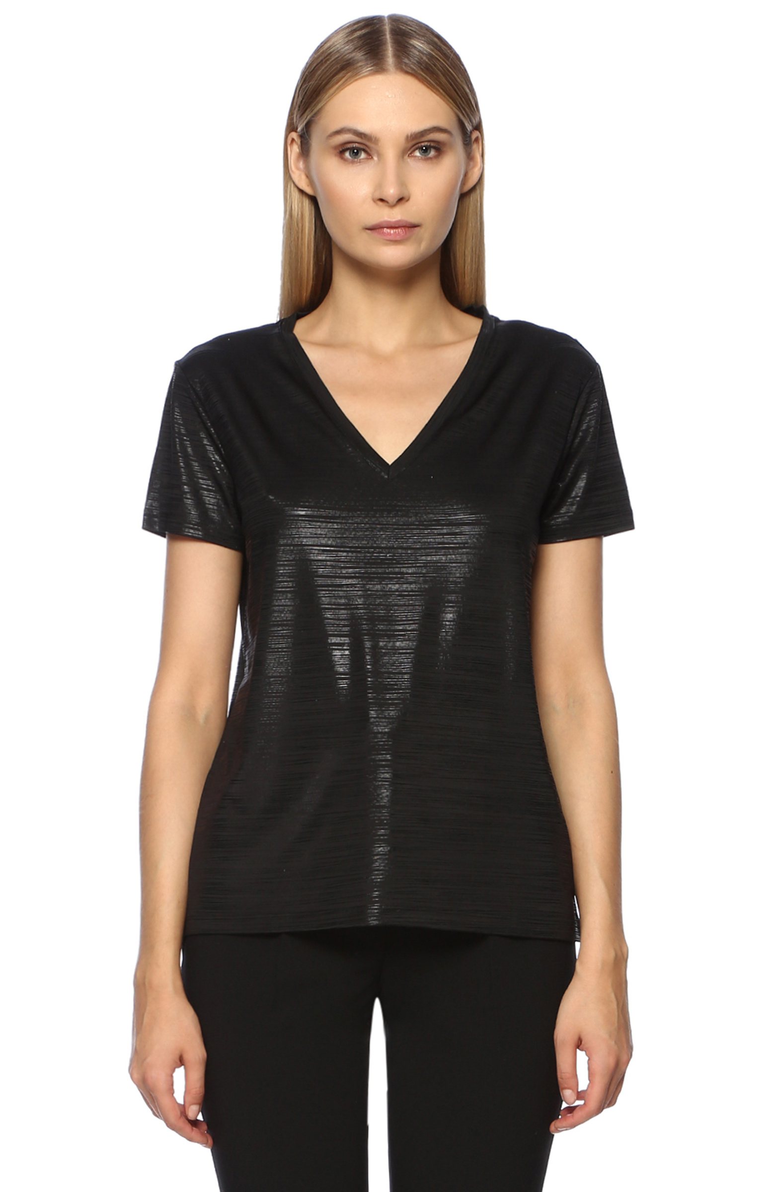 Çizgili Siyah Tshirt