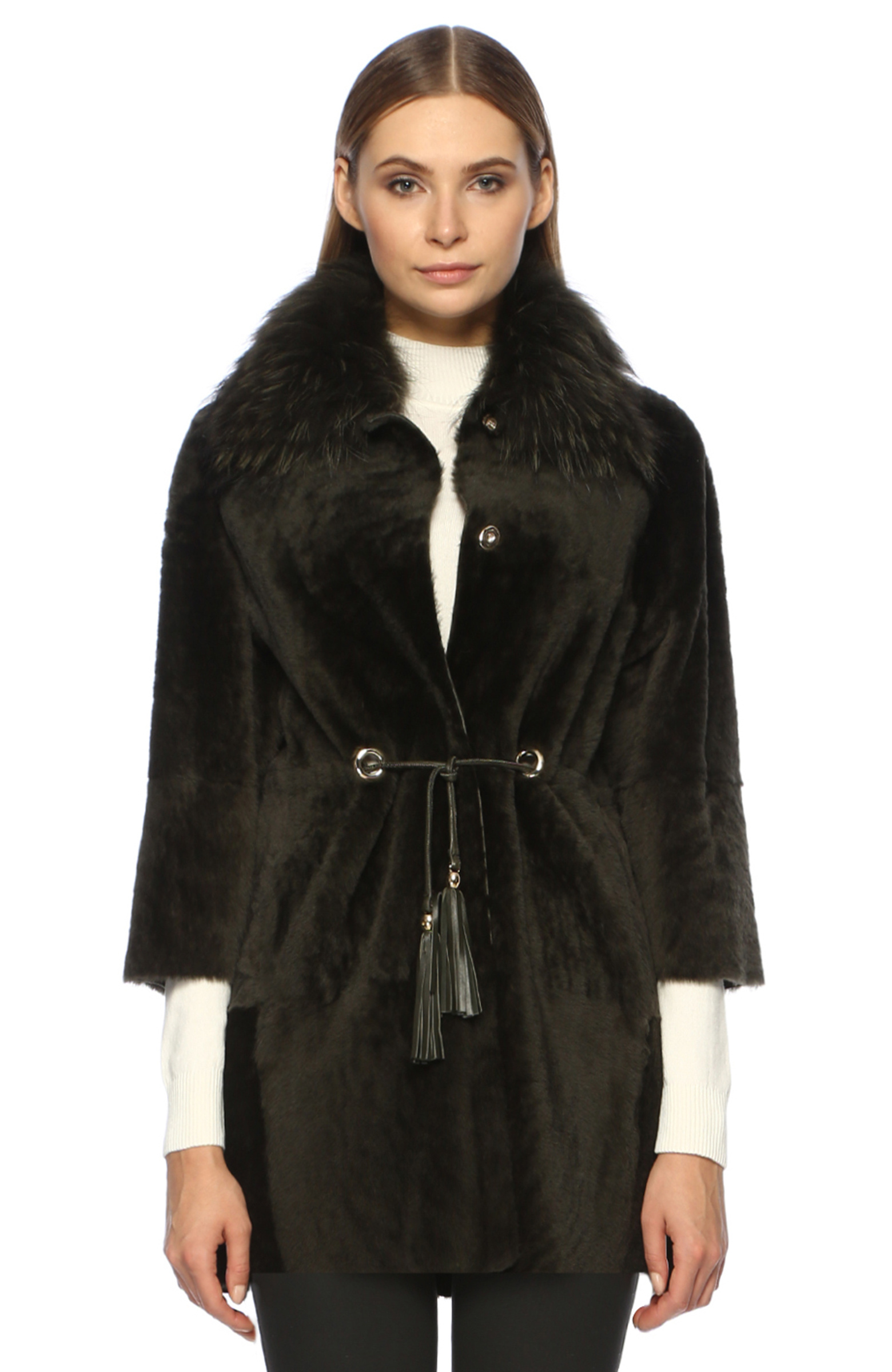 Regular Fit Haki Deri Kaban Regular Fit Haki Deri Kaban