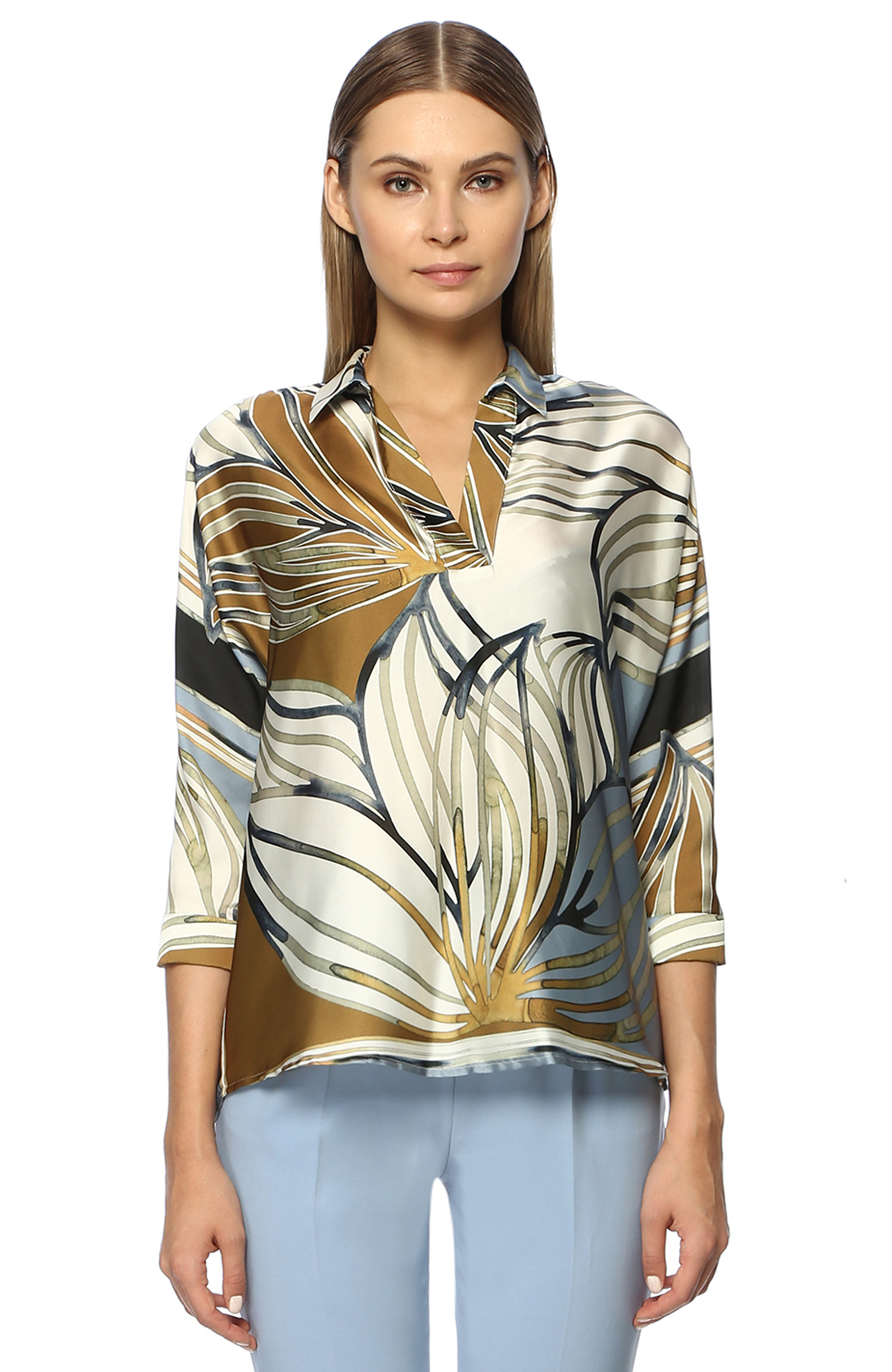 Regular Fit Ekru Desen Gömlek Regular Fit Ekru Desen Gömlek