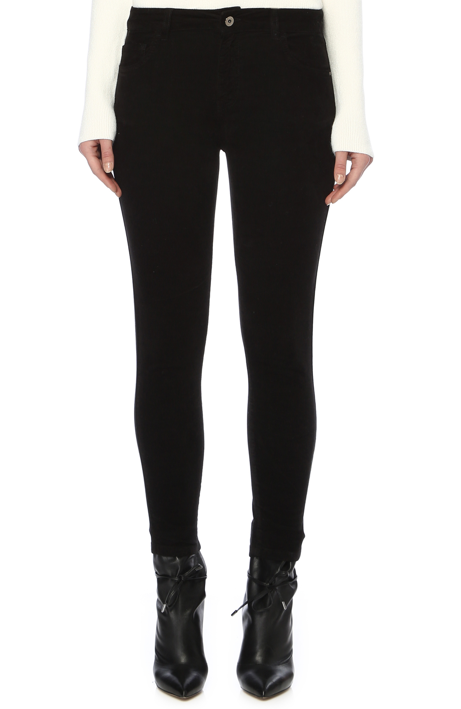 Dar Paça Siyah Casual Pantolon Dar Paça Siyah Casual Pantolon