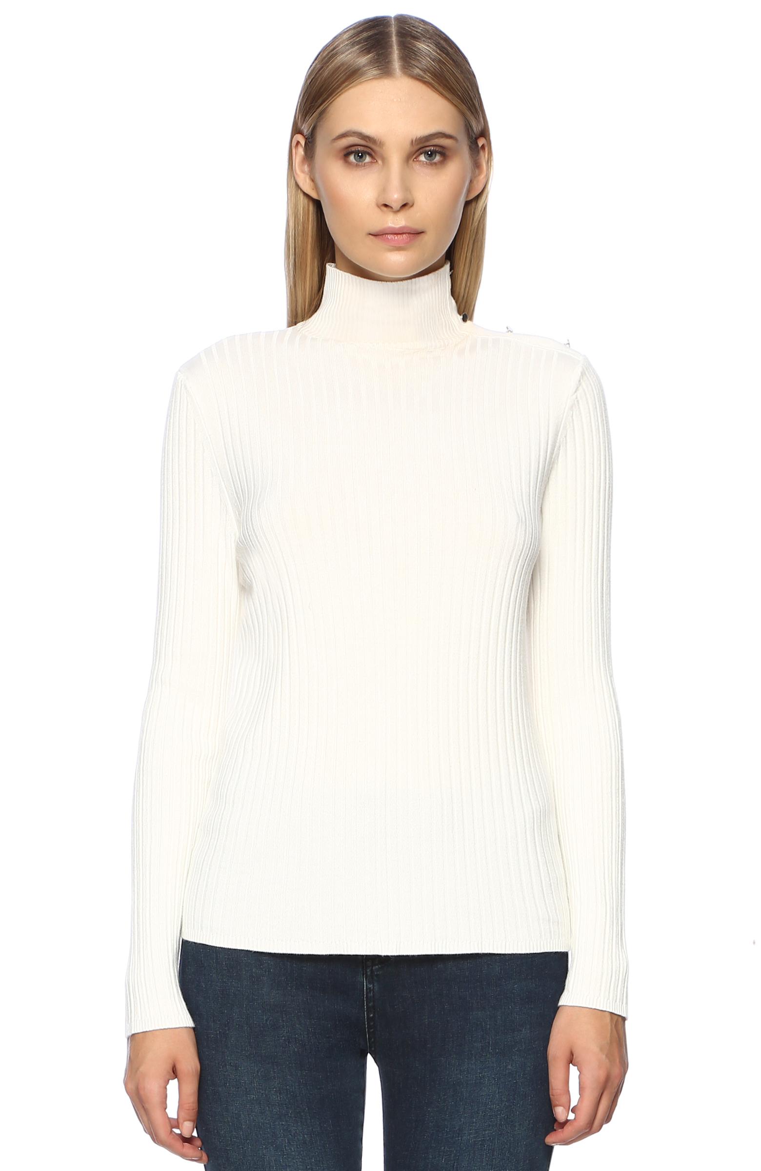 Balıkçı Yaka Ekru Triko