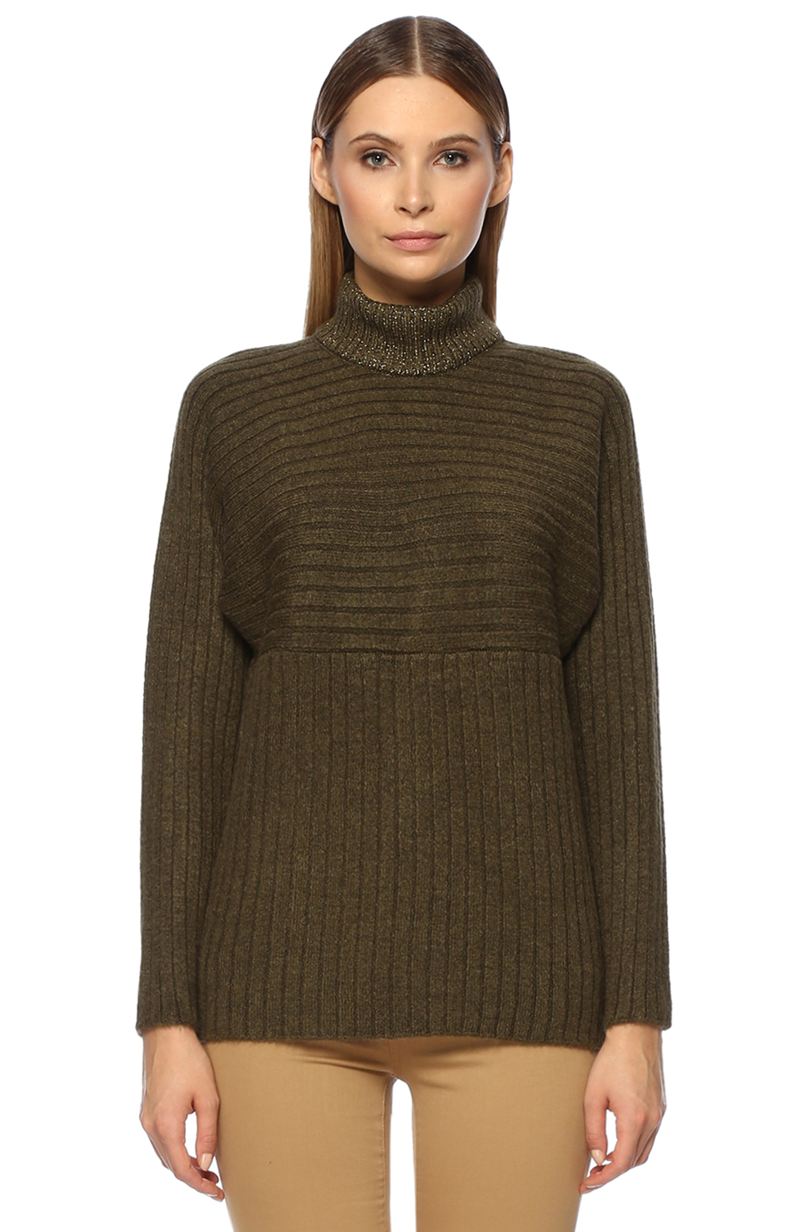 Balıkçı Yaka Haki Triko