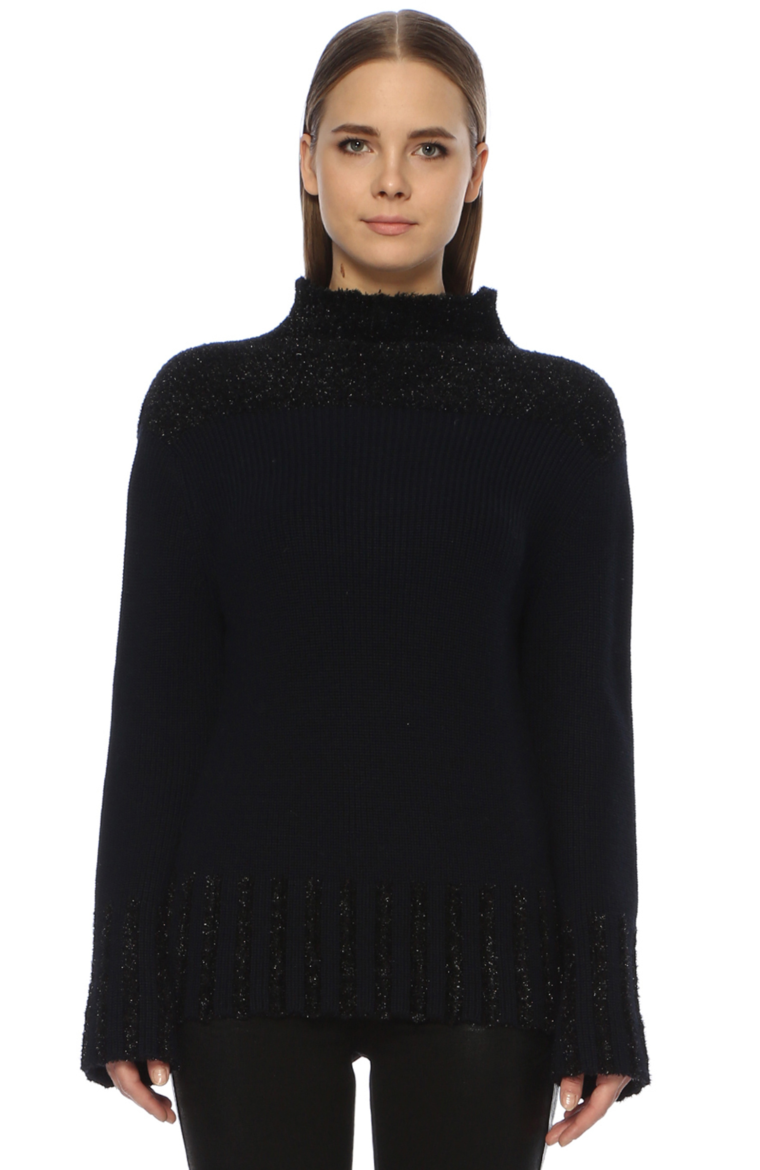 Balıkçı Yaka Siyah Triko