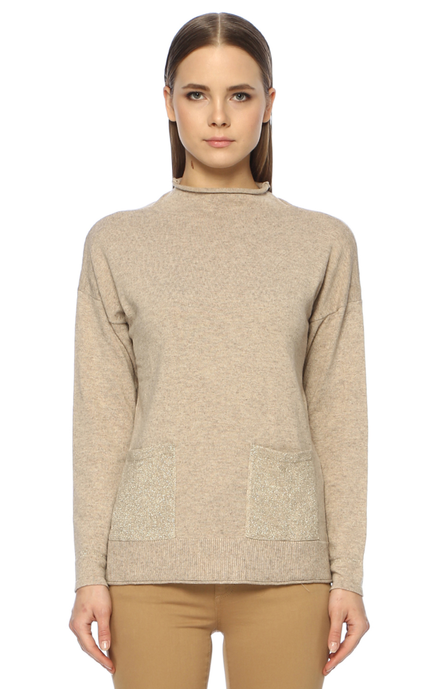 Bisiklet Yaka Bejmelanj Triko