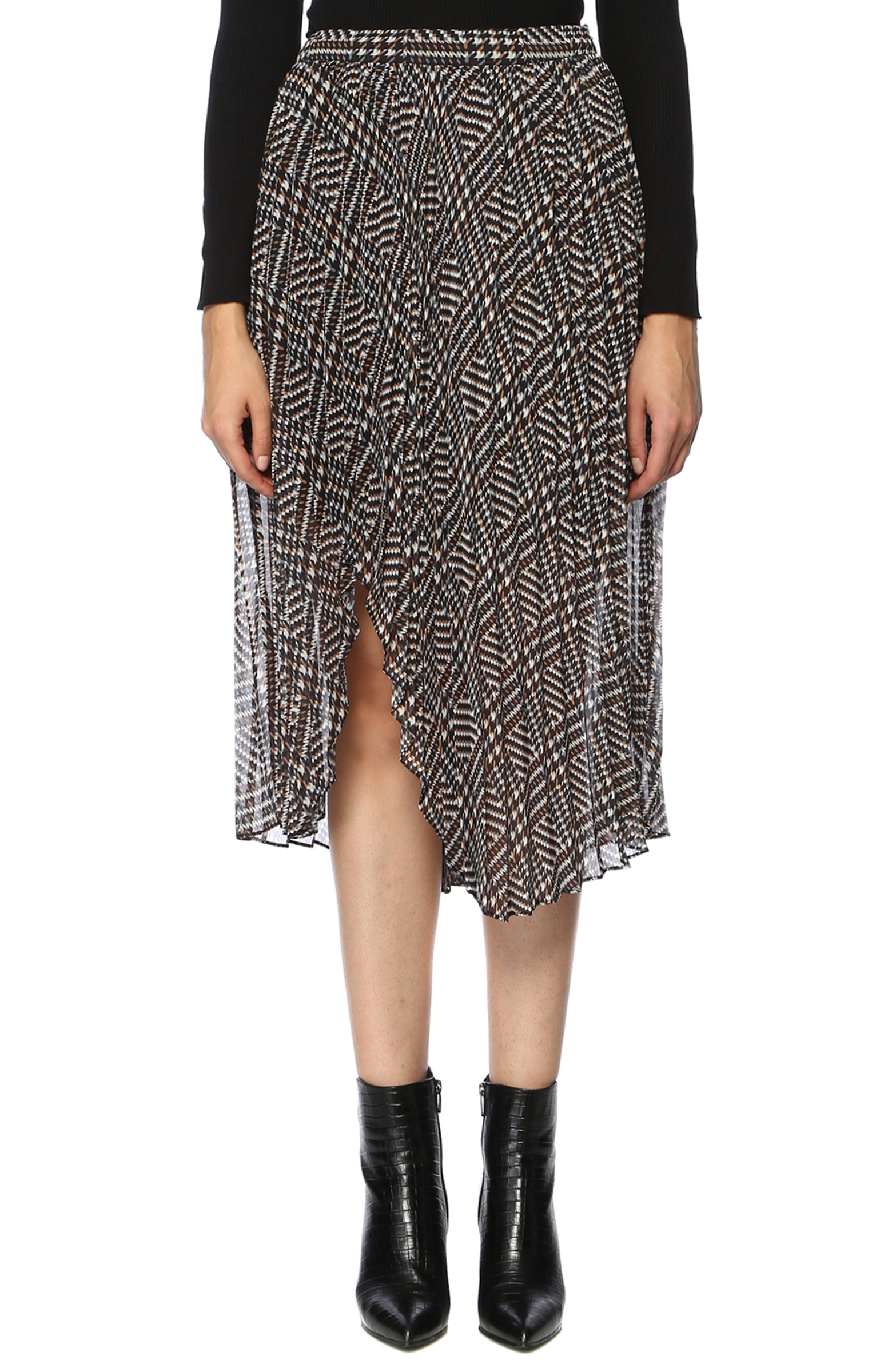 Ekose Siyah Bej Etek