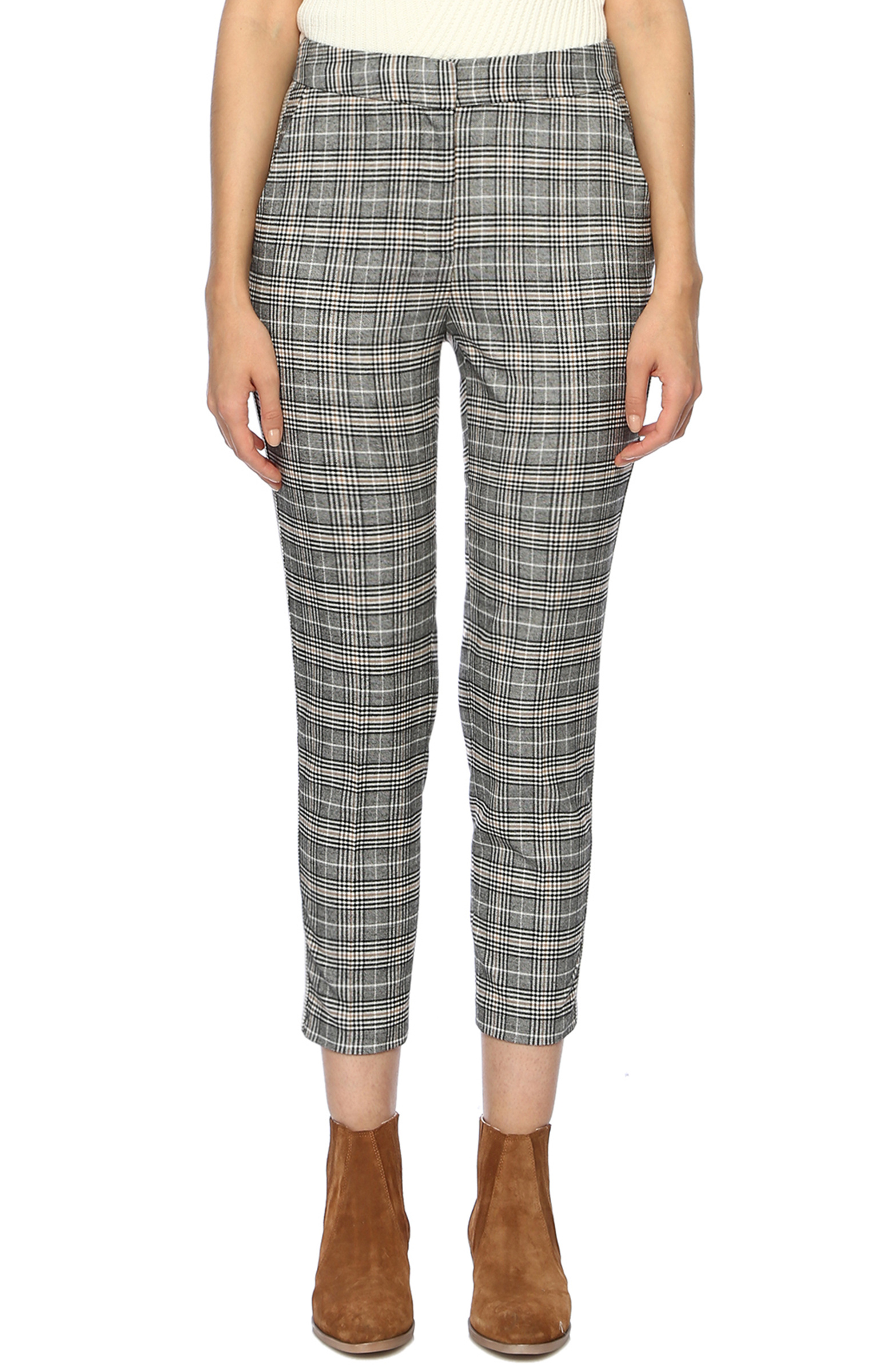 Ekose Bej Ekose Pantolon