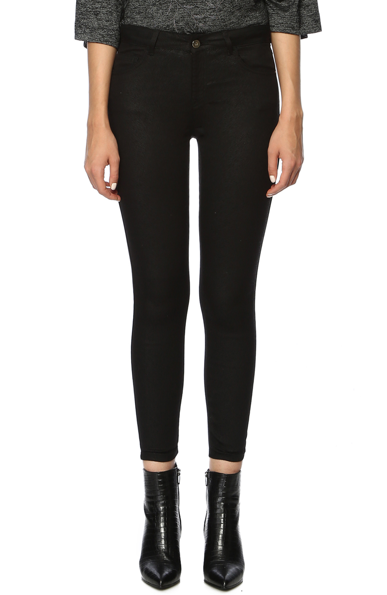 Baskılı Skinny Siyah Casual Pantolon Baskılı Skinny Siyah Casual Pantolon