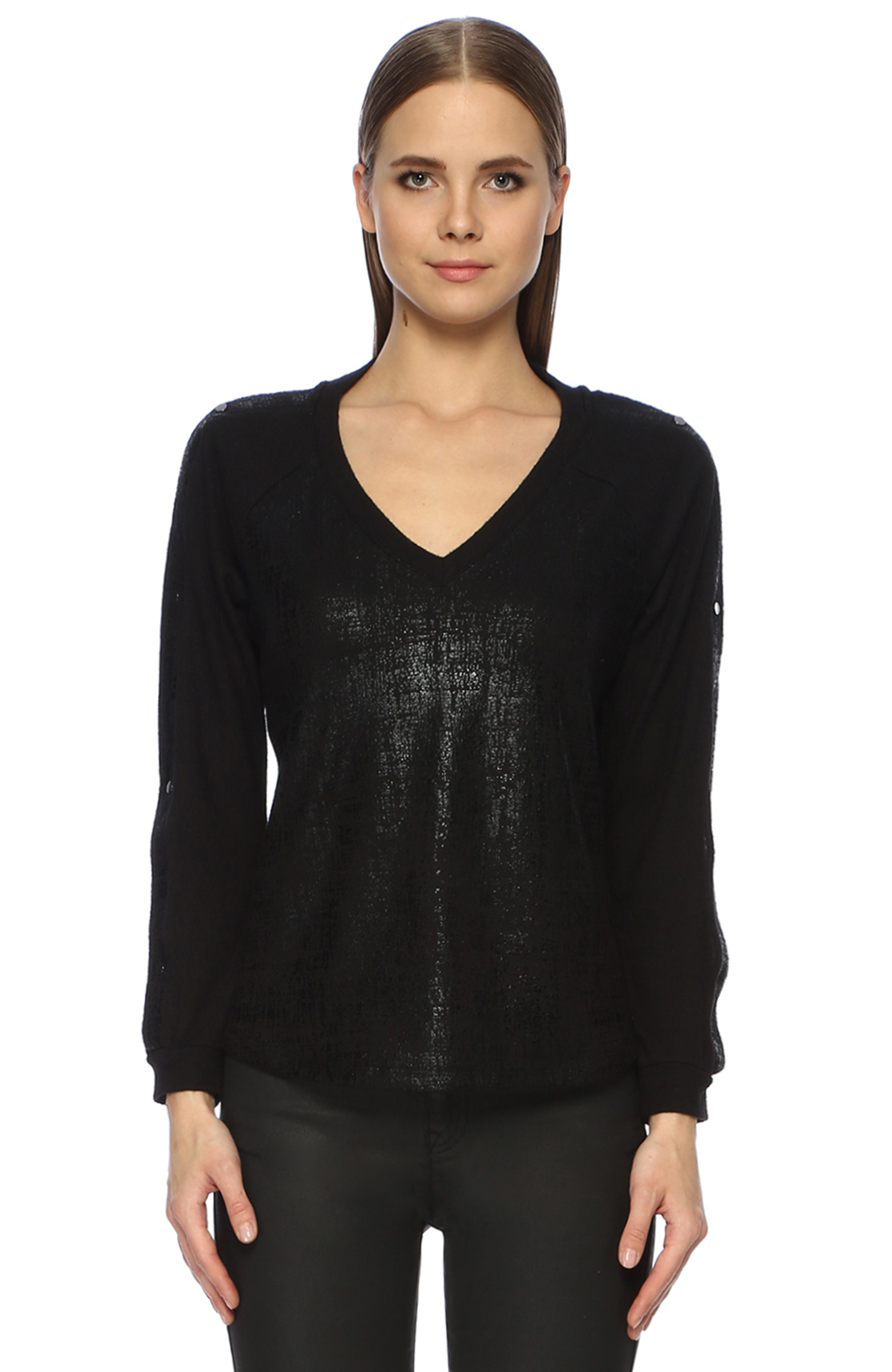 Varaklı Siyah Tshirt