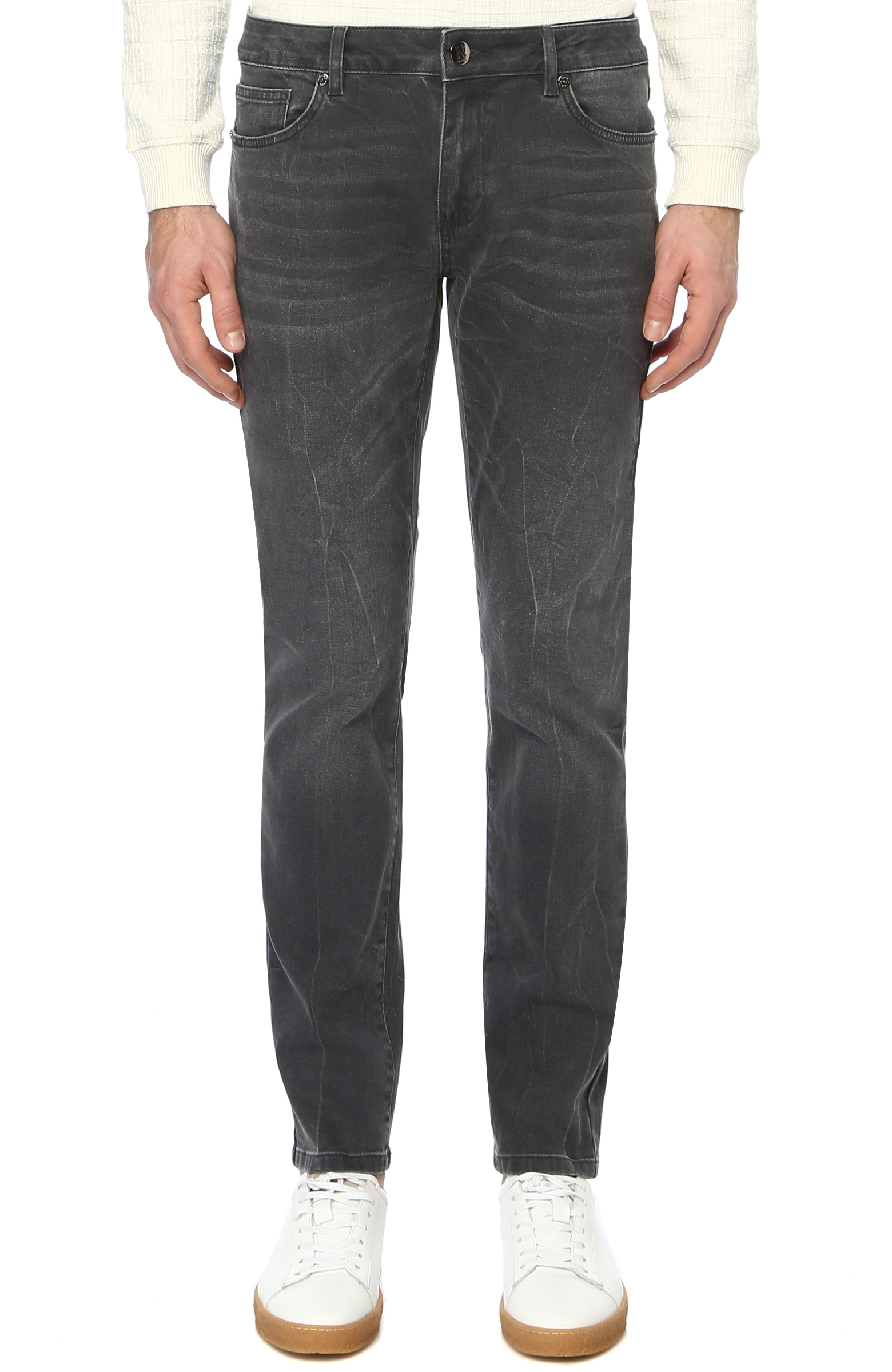 Koyu Gri Skinny Denim Pantolon