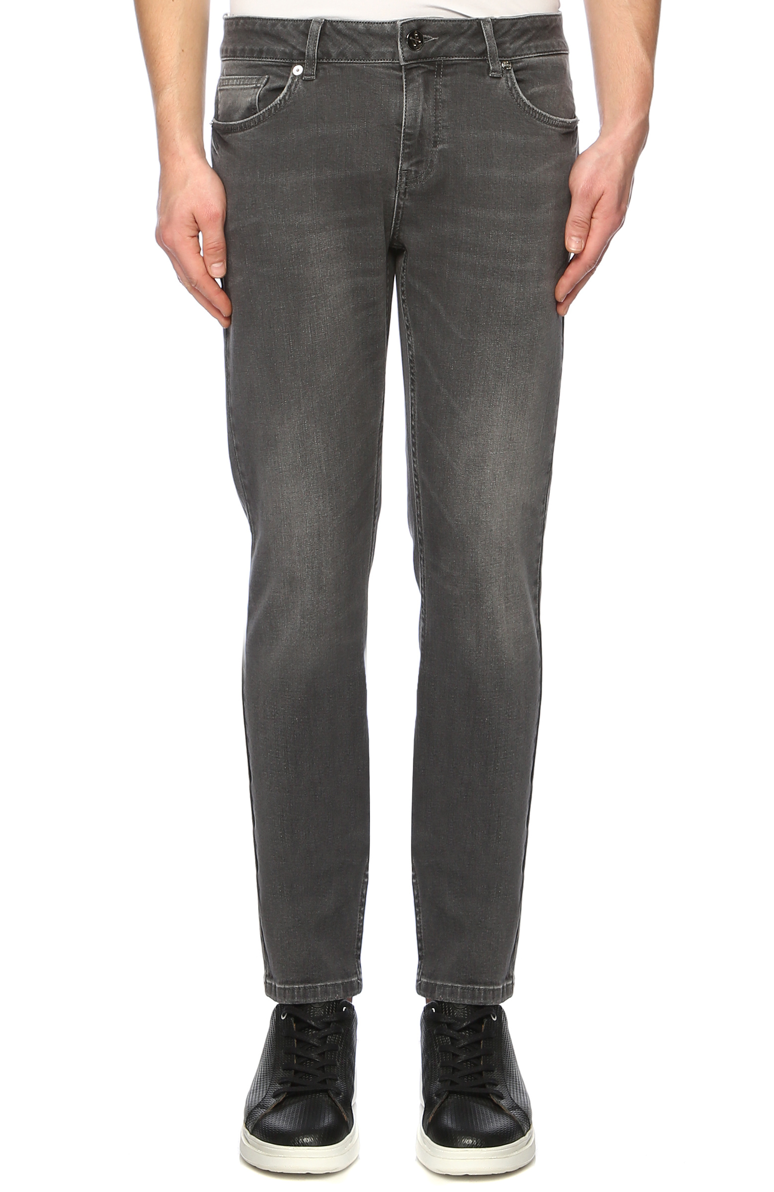 Koyu Gri Skinny Denim Pantolon