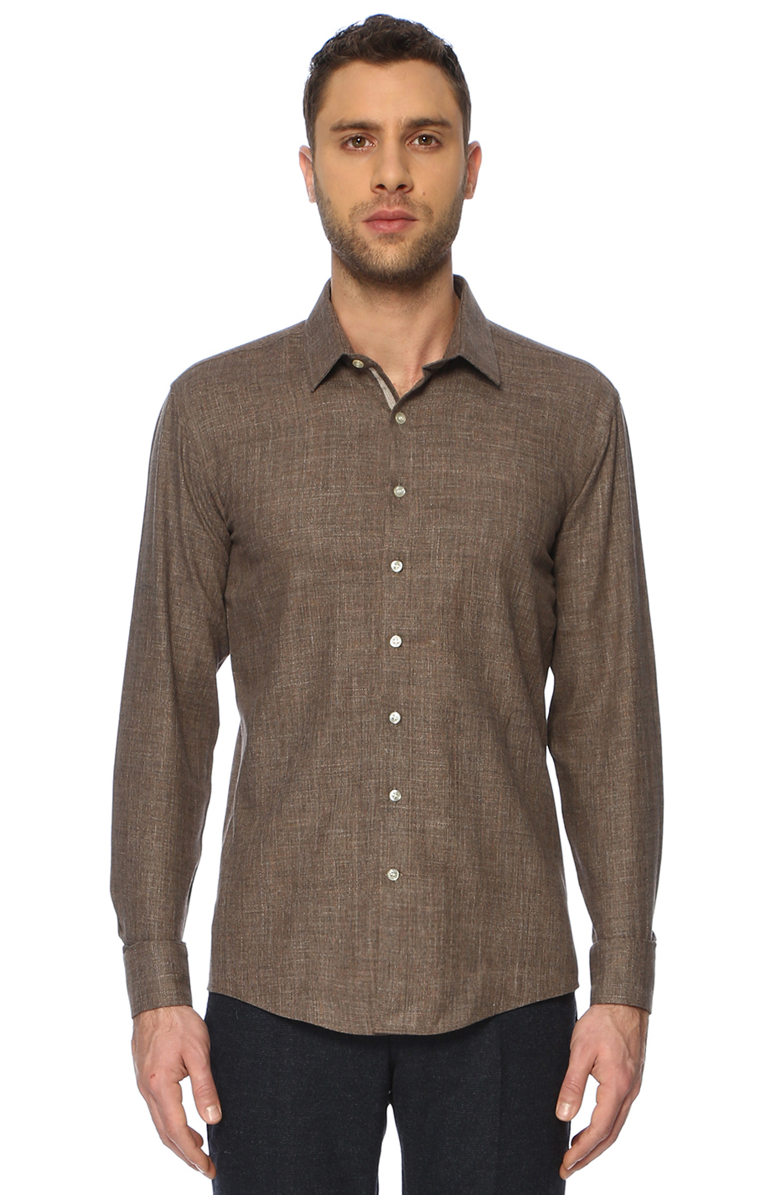 Slim Fit Kahverengi Gömlek Slim Fit Kahverengi Gömlek