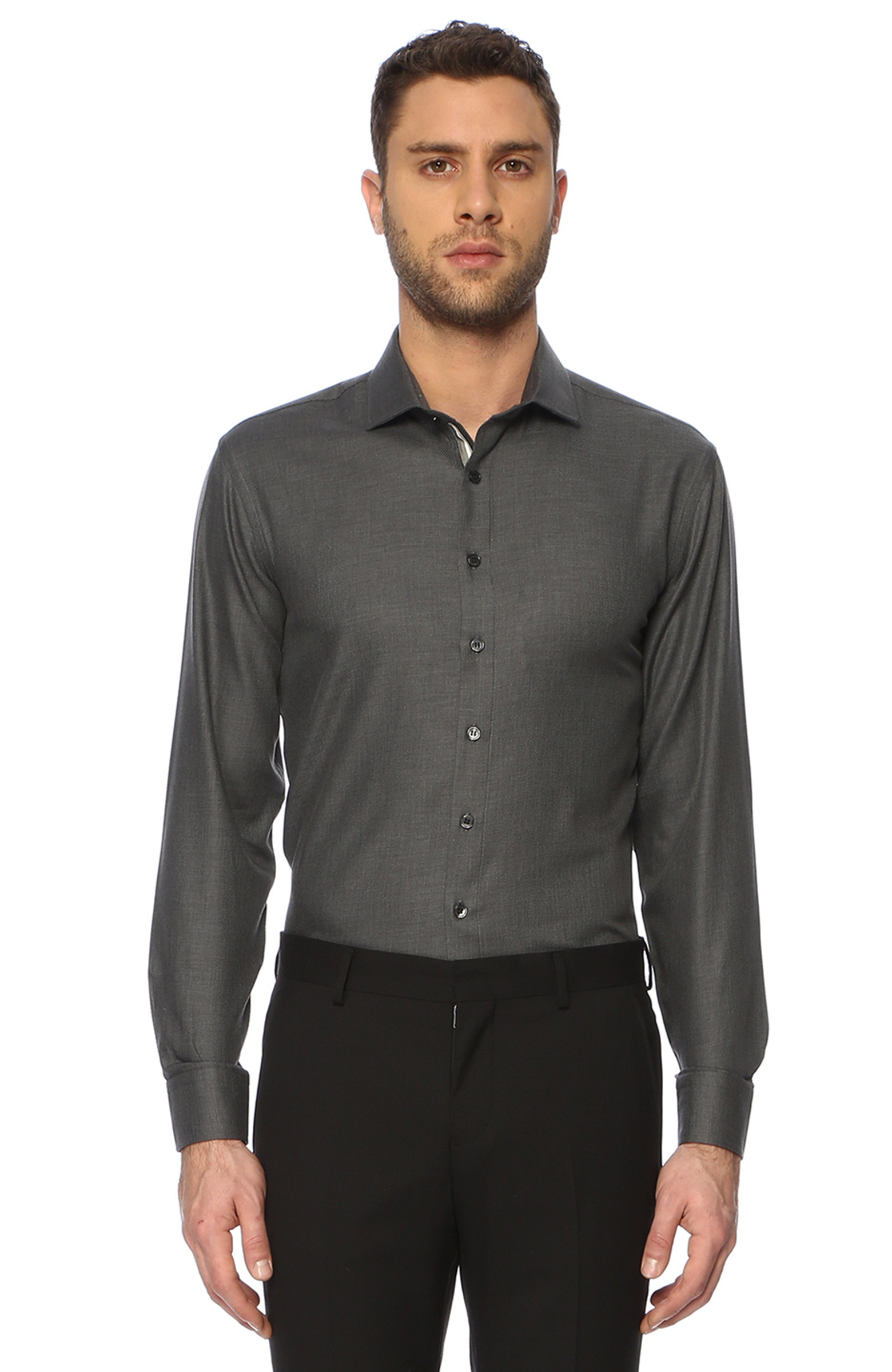 İtalyan Yaka Antrasit Gömlek