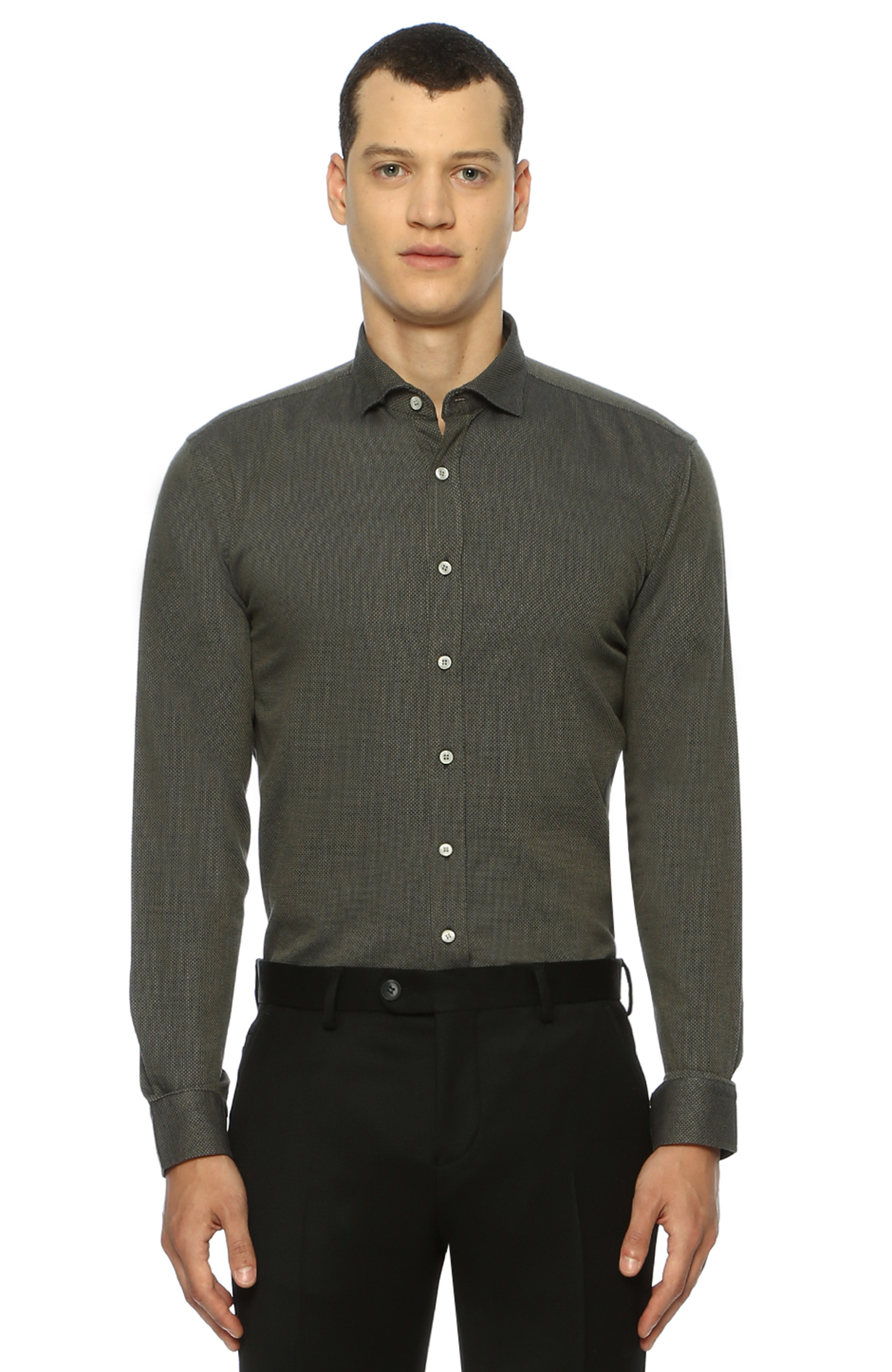 İtalyan Yaka Haki Gömlek