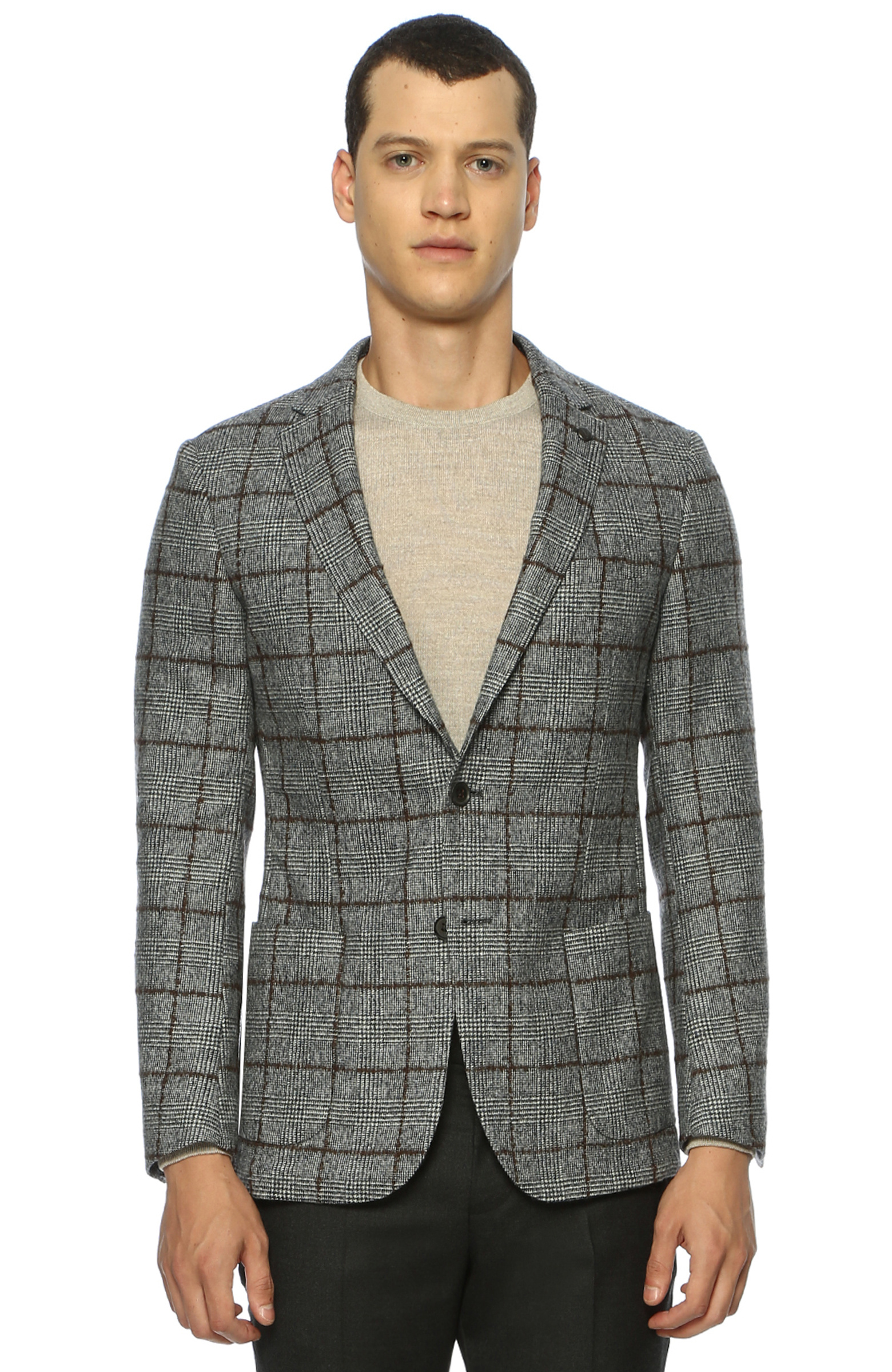 Ekose Gri Siyah Ceket