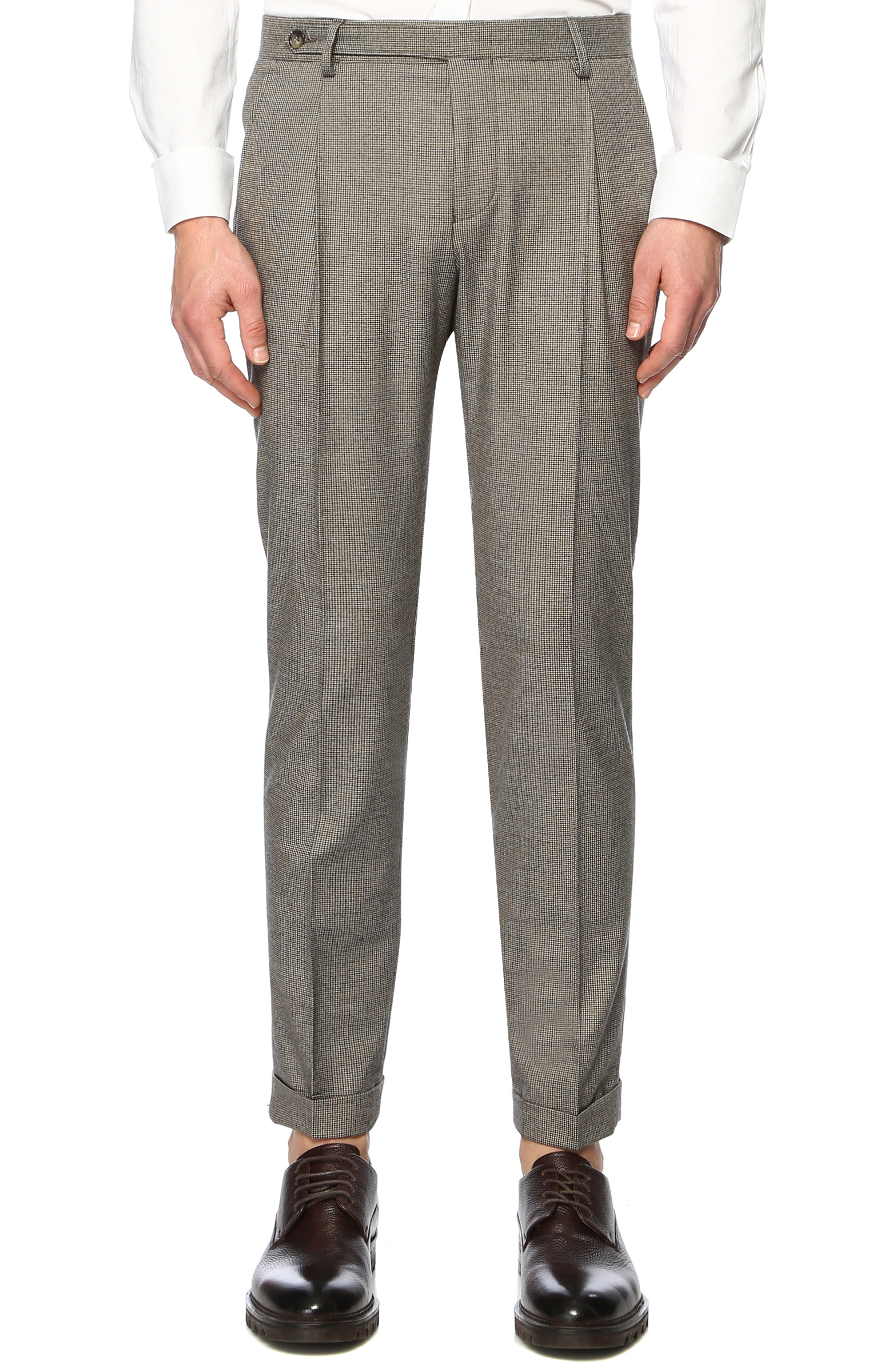 Slim Fit Lacivert-Kahverengi Pantolon