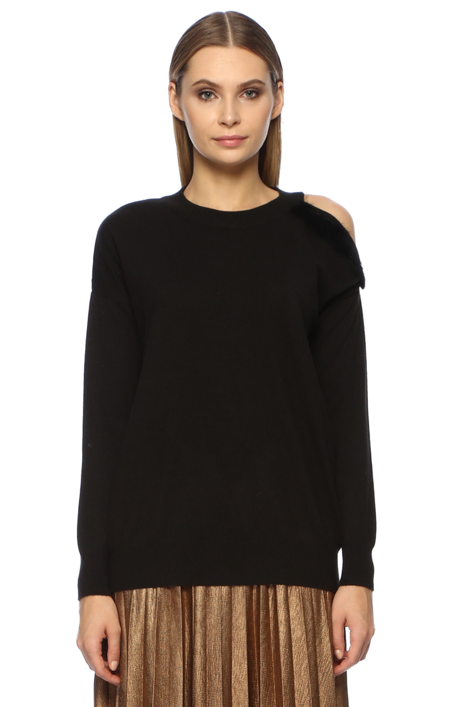 Bisiklet Yaka Siyah Triko