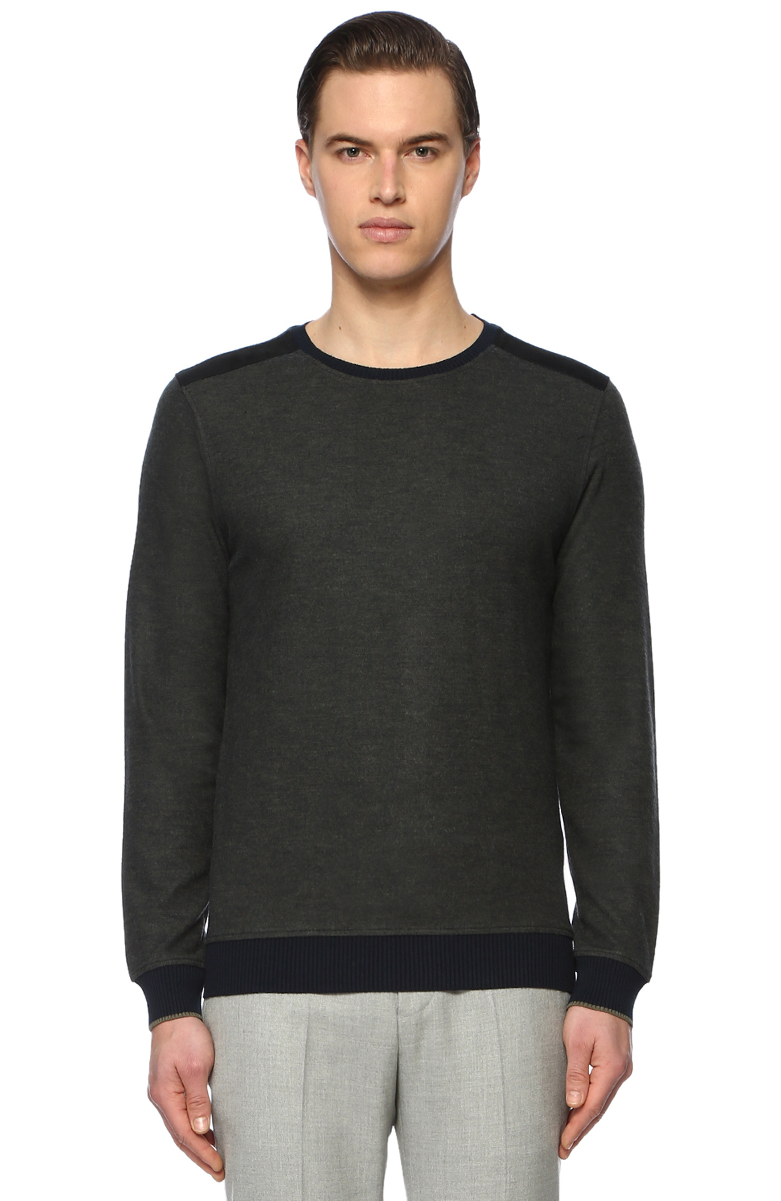 Slim Fit Haki Sweatshirt