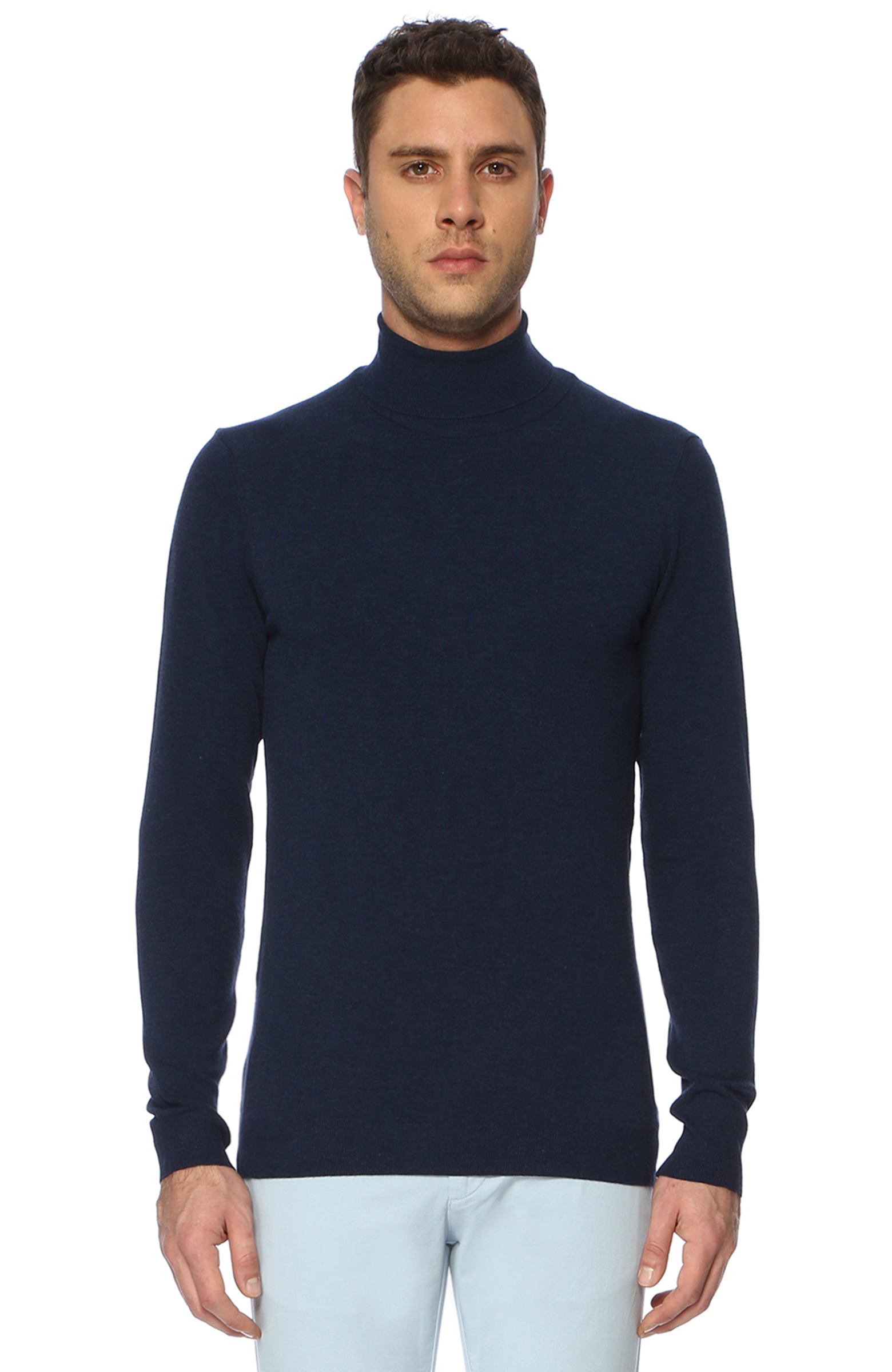 Balıkçı Yaka İndigo Triko