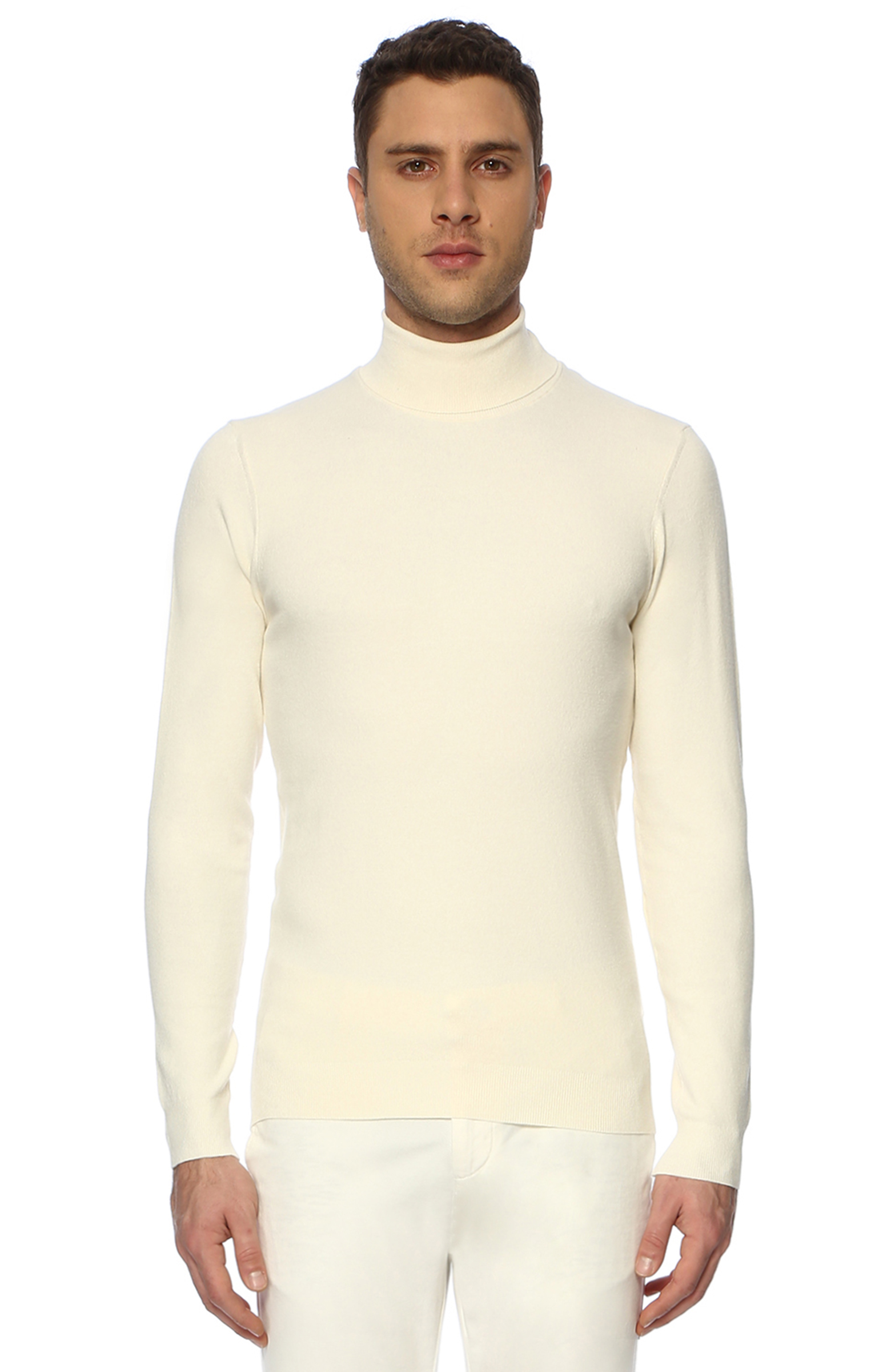 Balıkçı Yaka Ekru Triko Balıkçı Yaka Ekru Triko