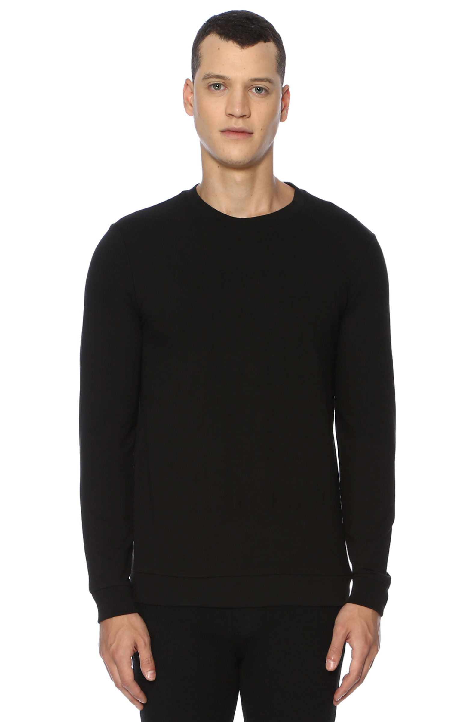 Slim Fit Siyah Sweatshirt