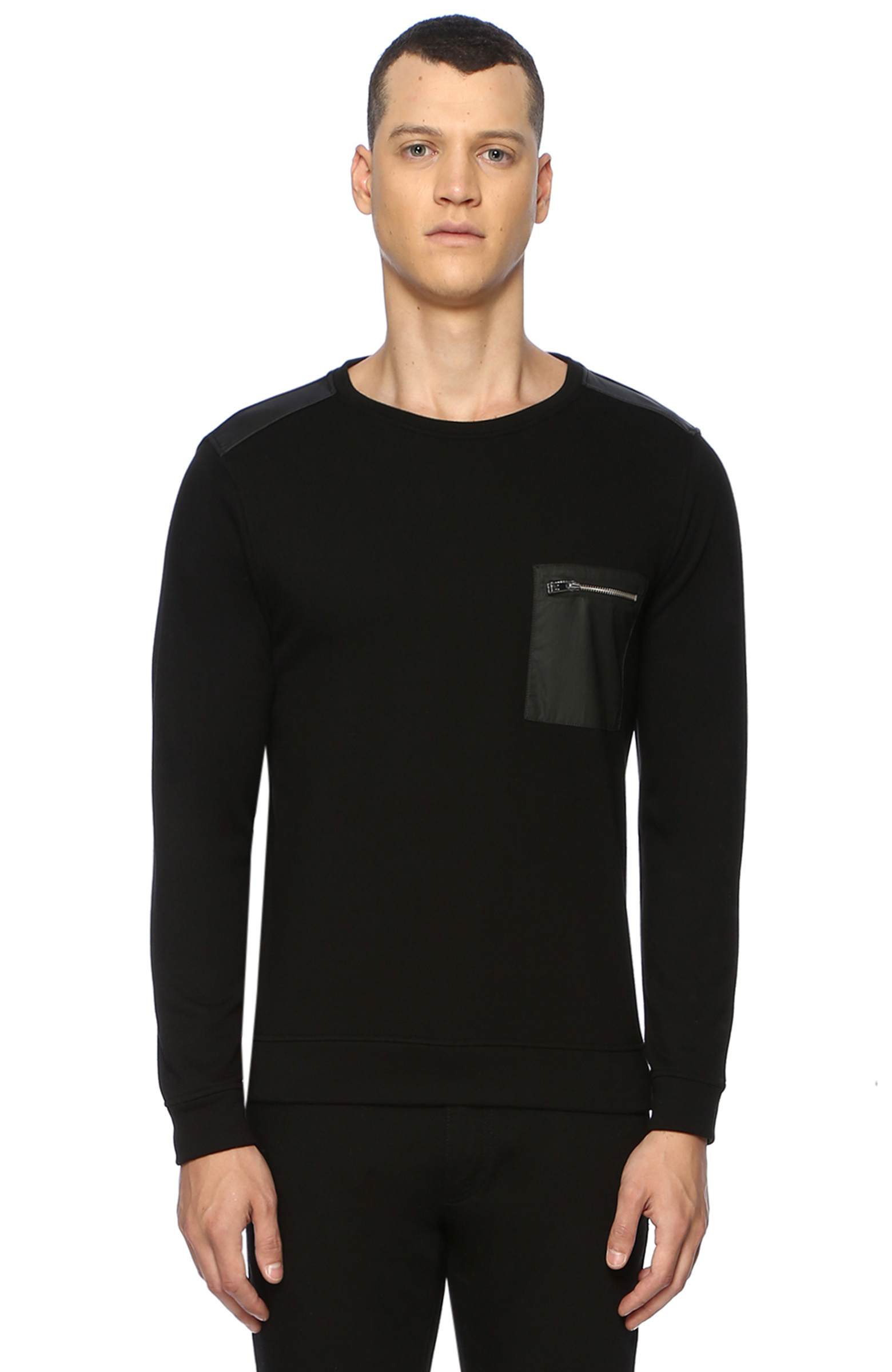 Slim Fit Siyah Sweatshirt