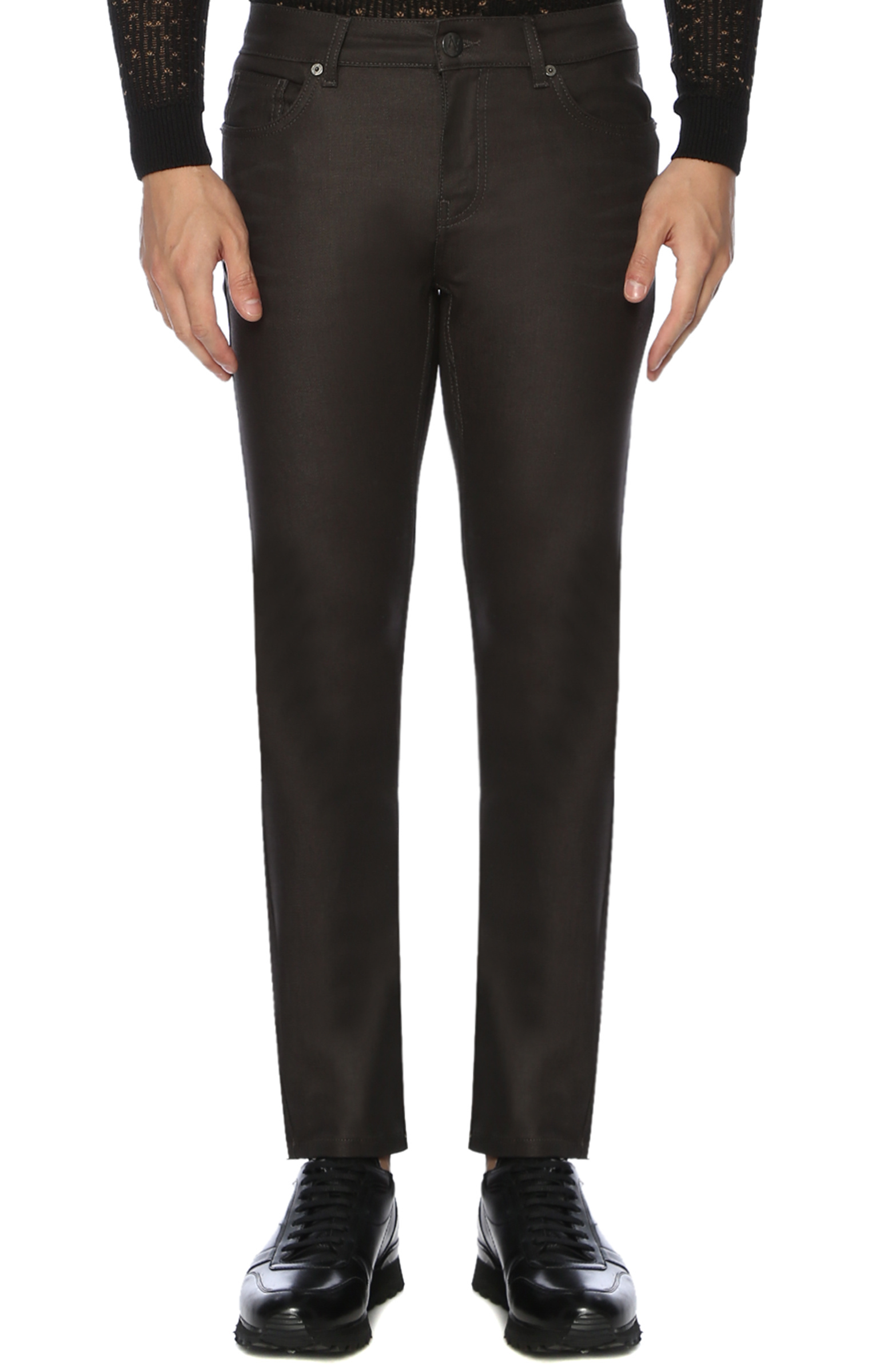 Kahverengi Skinny Denim Pantolon