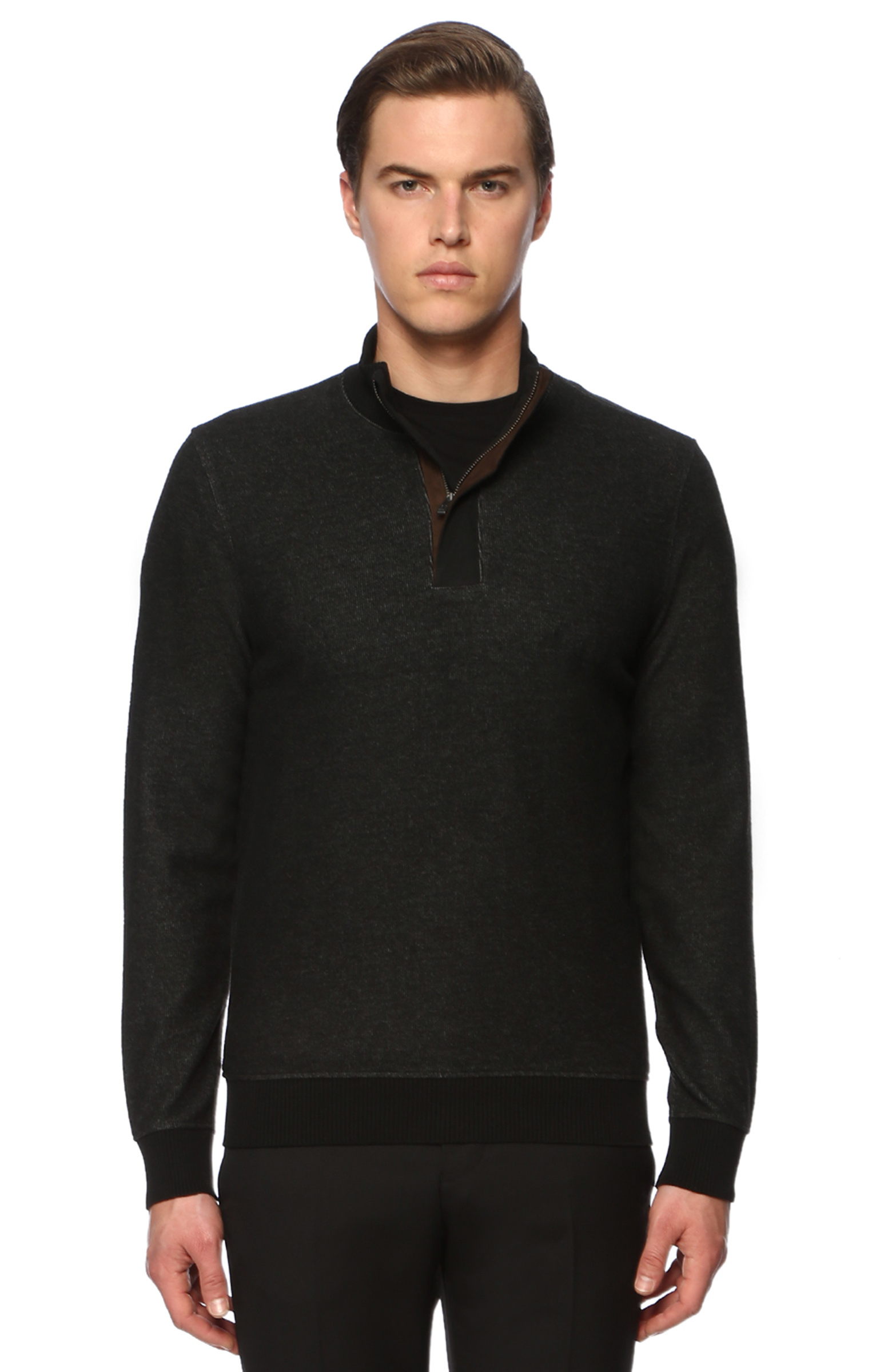 Slim Fit Siyah Sweatshirt