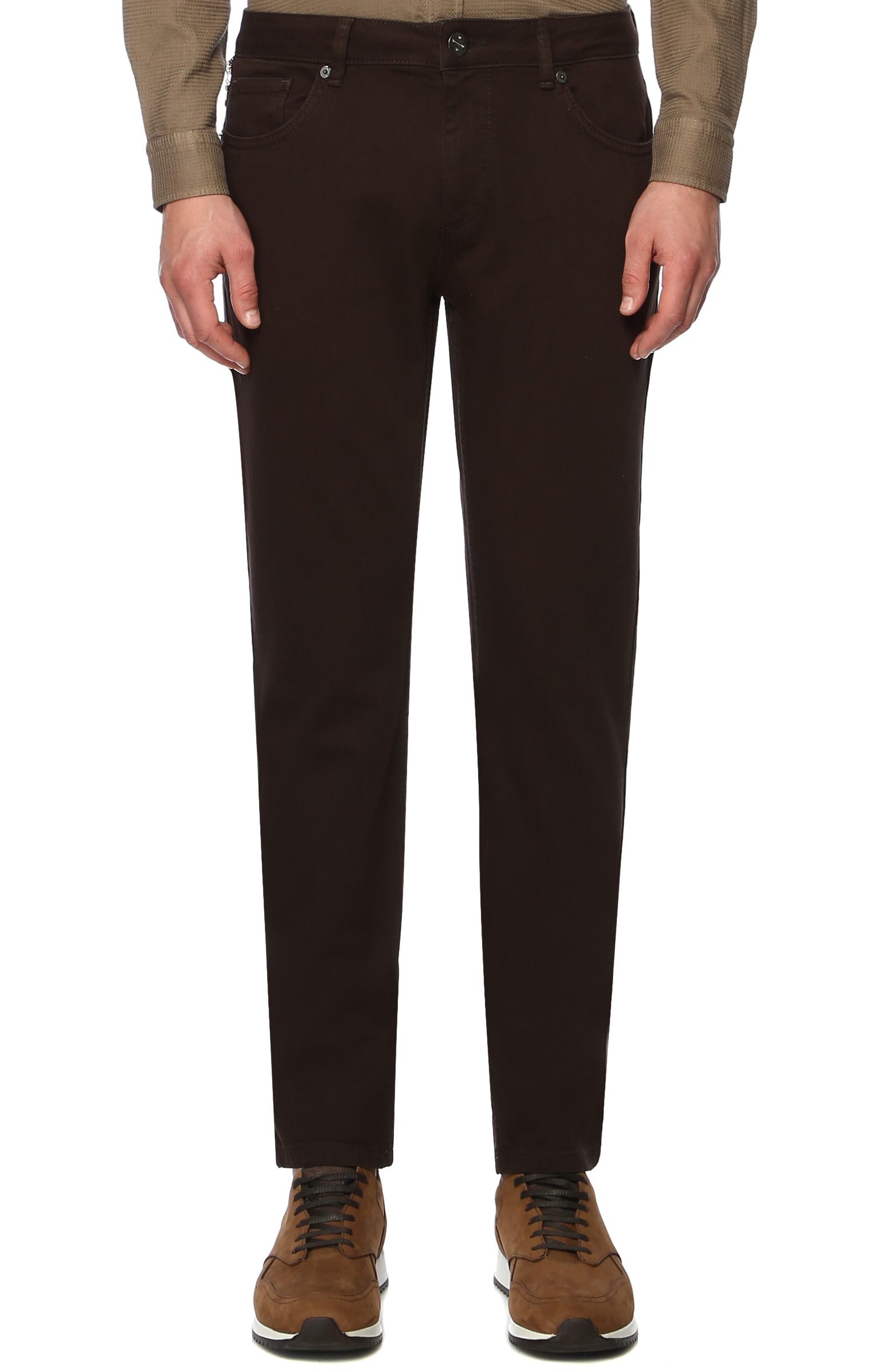 Dar Paça Kahverengi Casual Pantolon