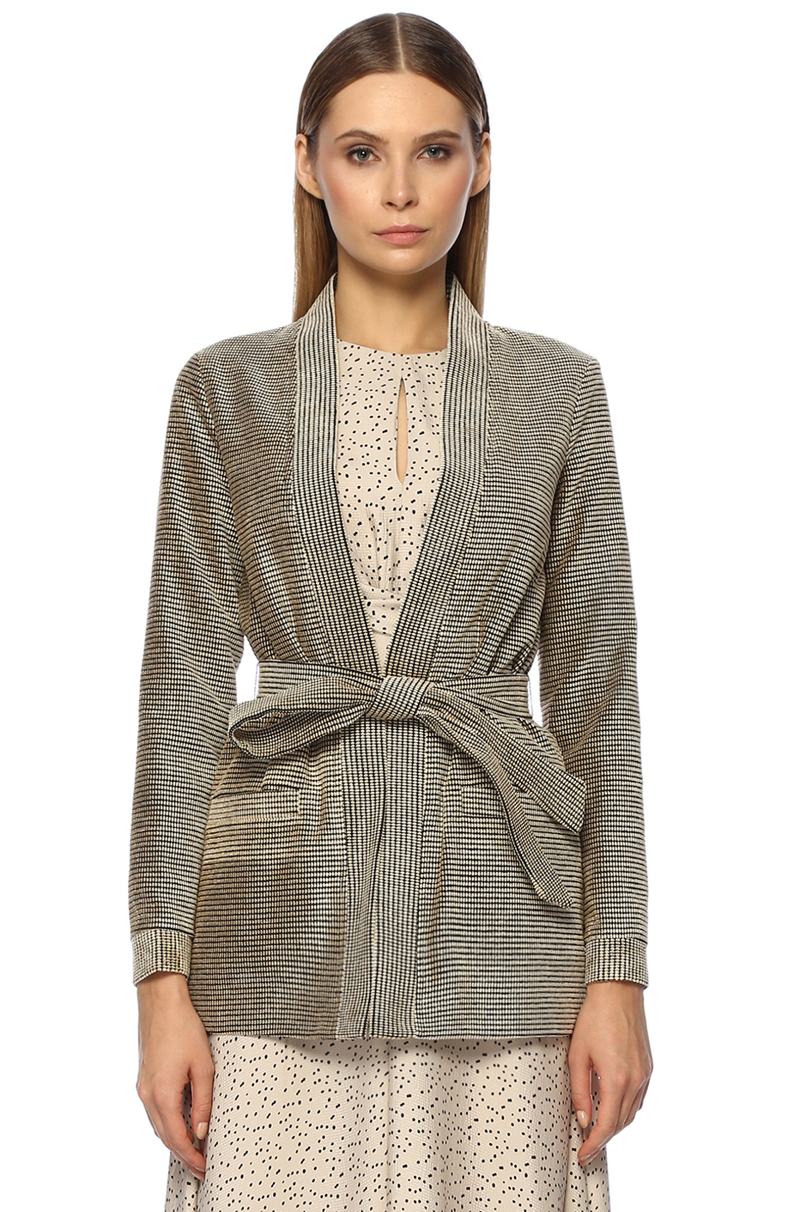 Regular Fit Siyah Bej Ceket