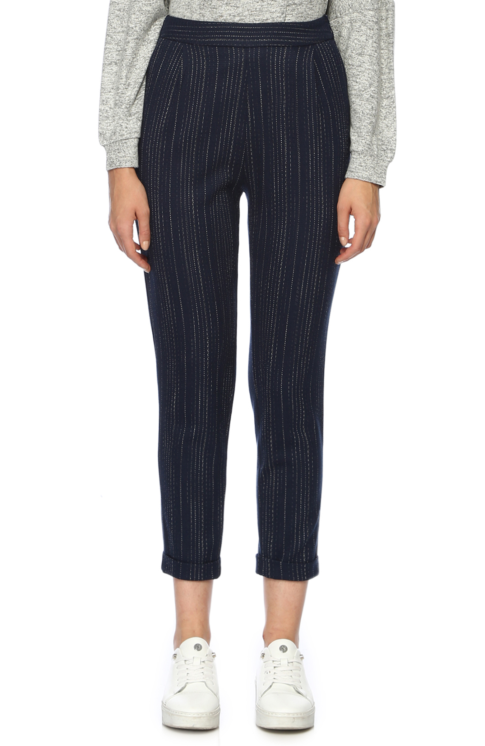 Çizgili Lacivert Pantolon