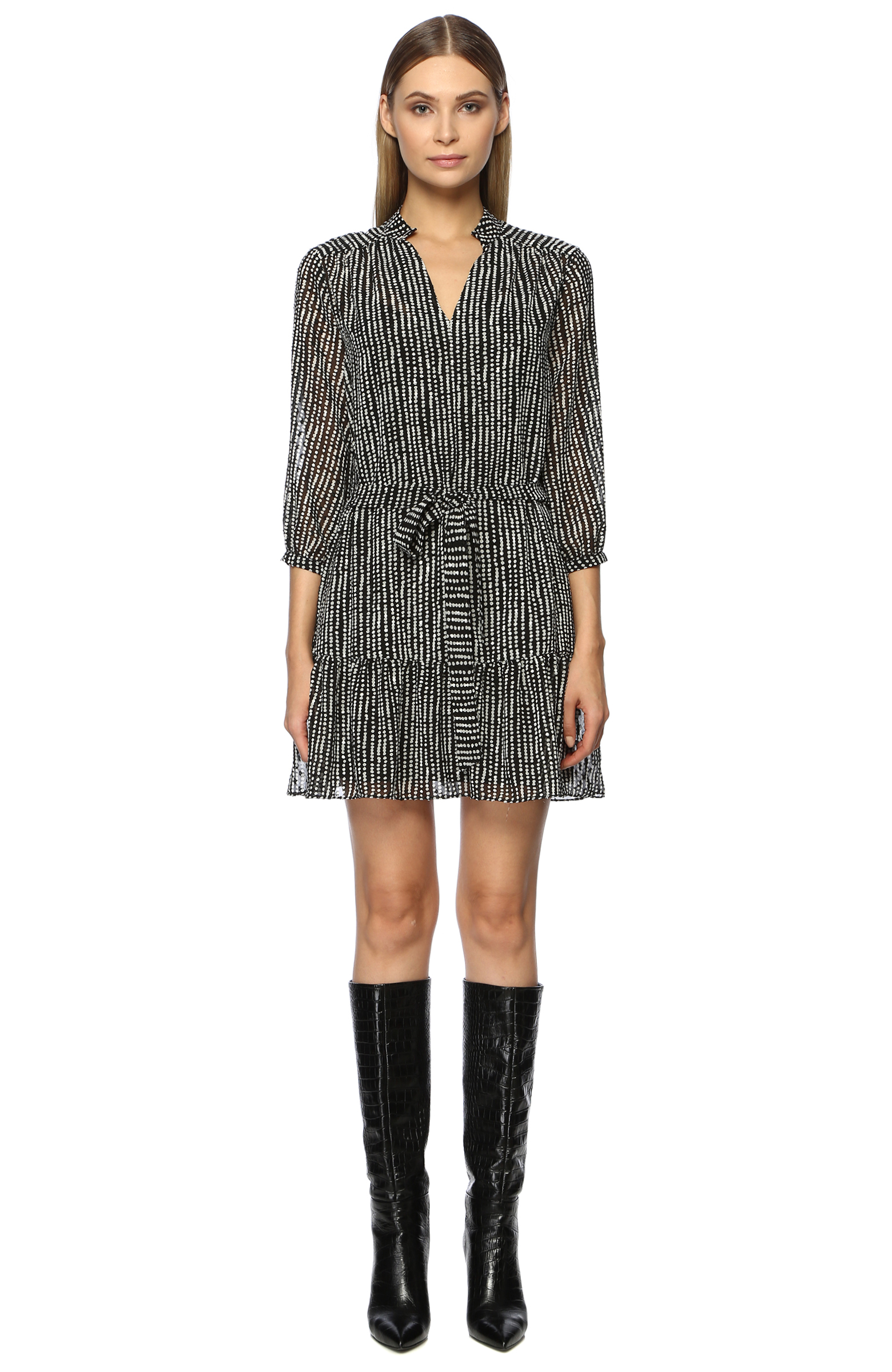 Mini Boy Siyah Ekru Elbise Mini Boy Siyah Ekru Elbise