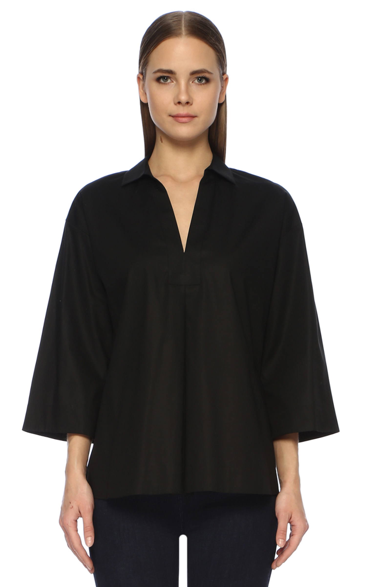 Siyah Truvakar Kollu Gömlek