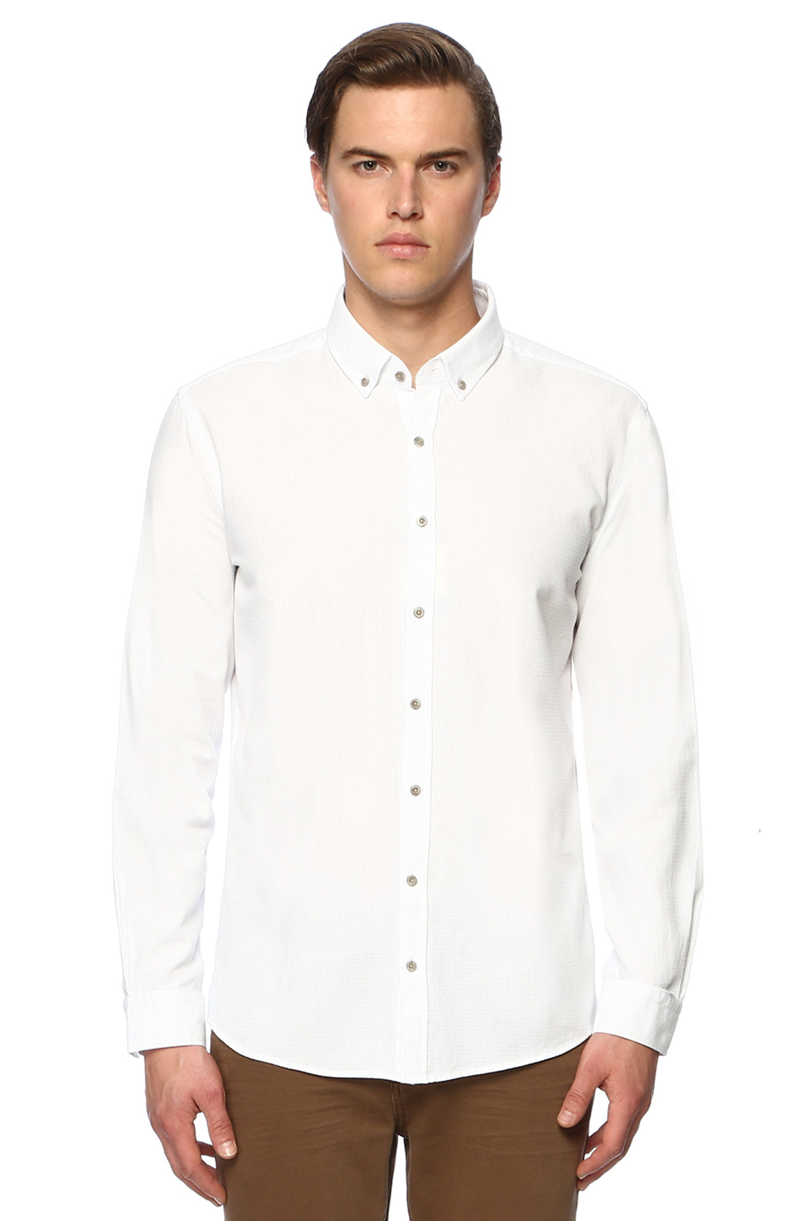 Slim Fit Beyaz Gömlek