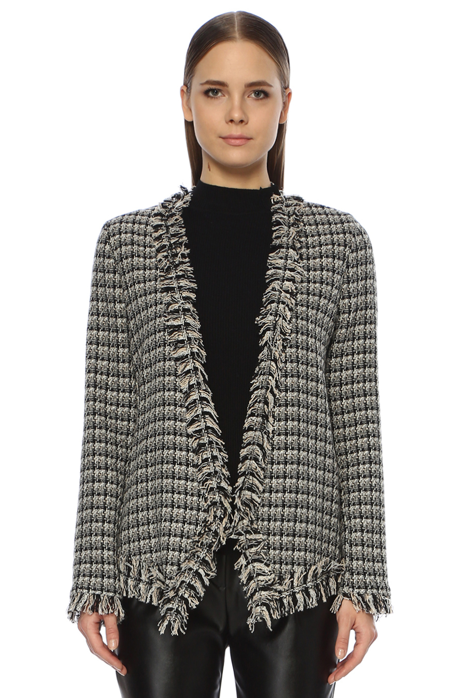 Ekose Siyah Beyaz Ceket