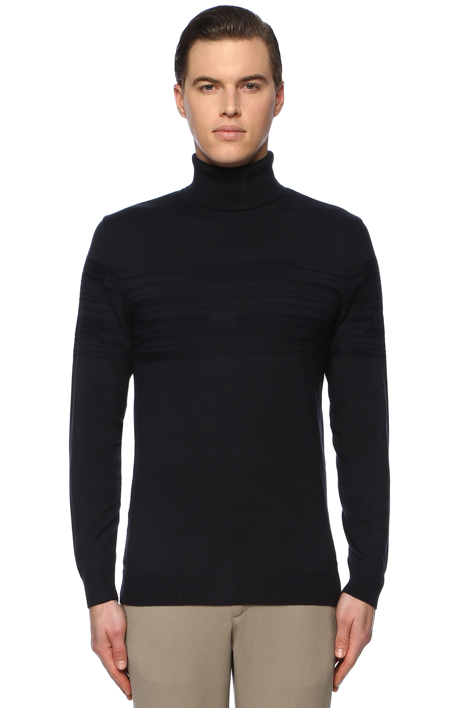 Jakarlı Lacivert Kazak