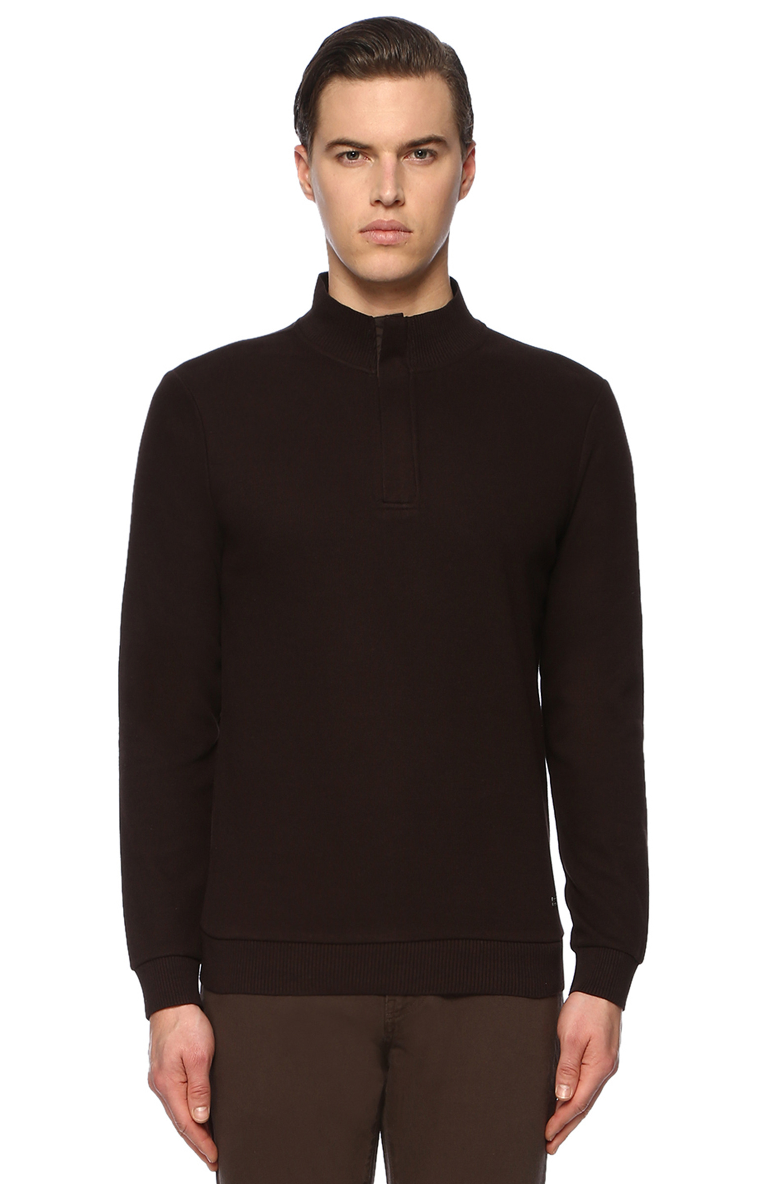 Slim Fit Kahverengi Sweatshirt