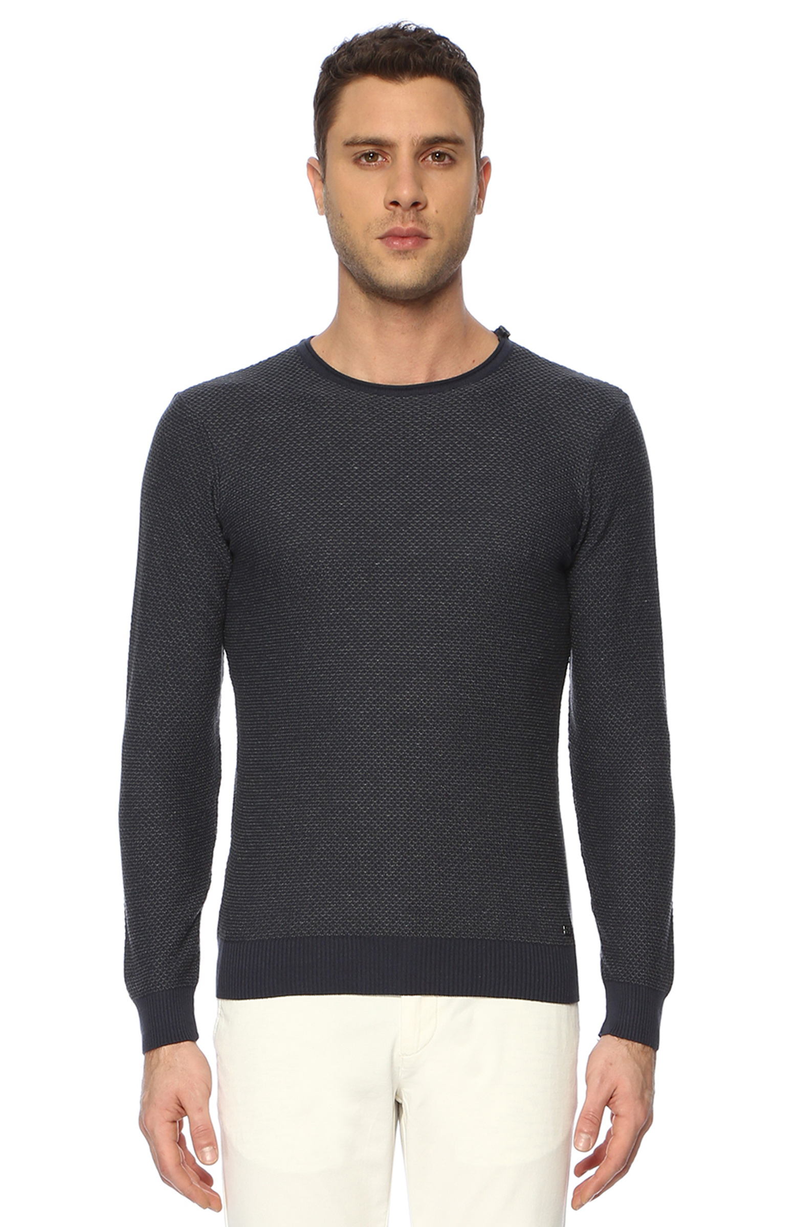 Jakarlı Lacivert Kazak