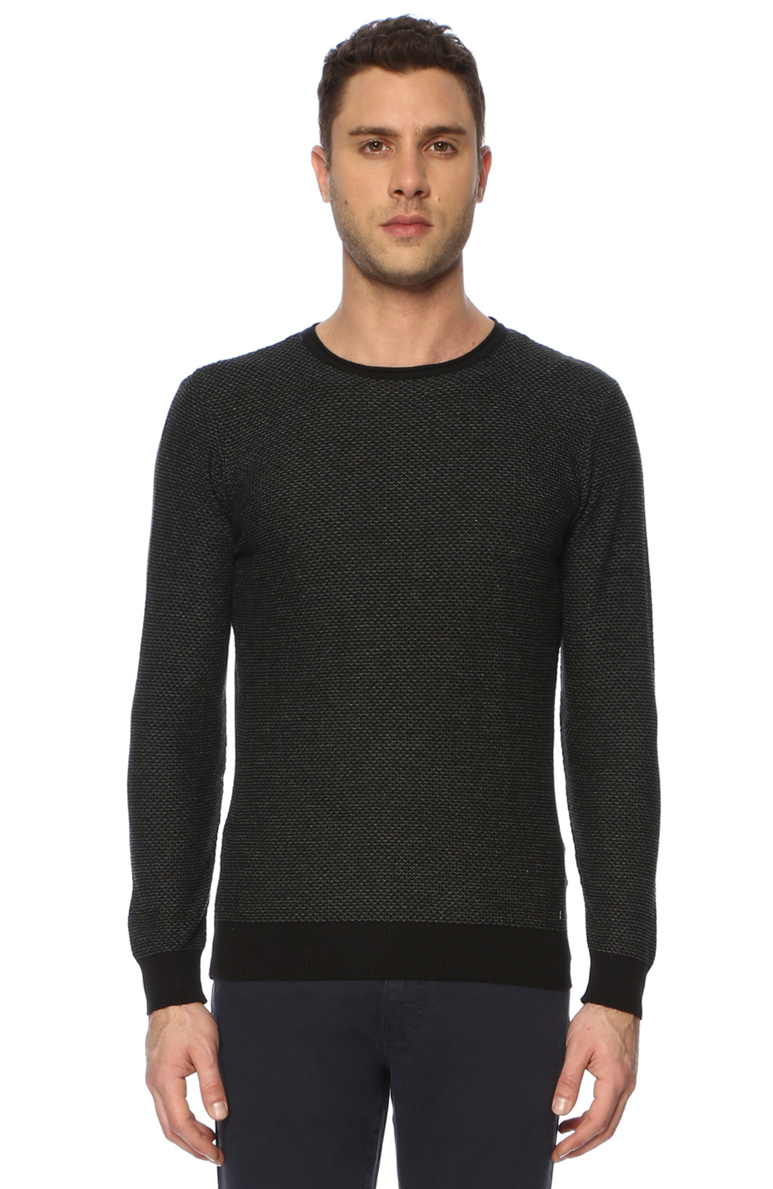 Jakarlı Siyah Kazak