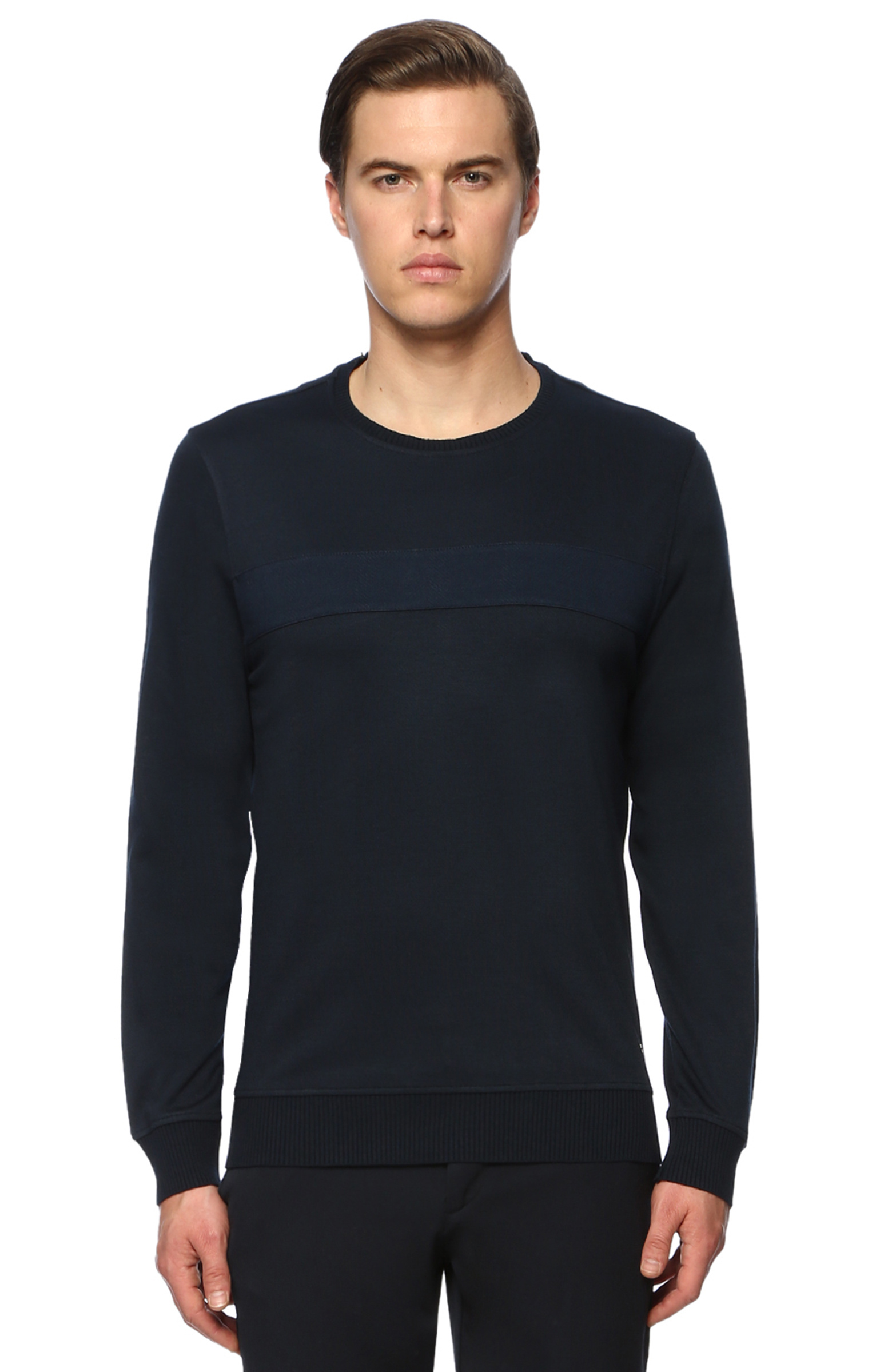 Slim Fit Lacivert Sweatshirt