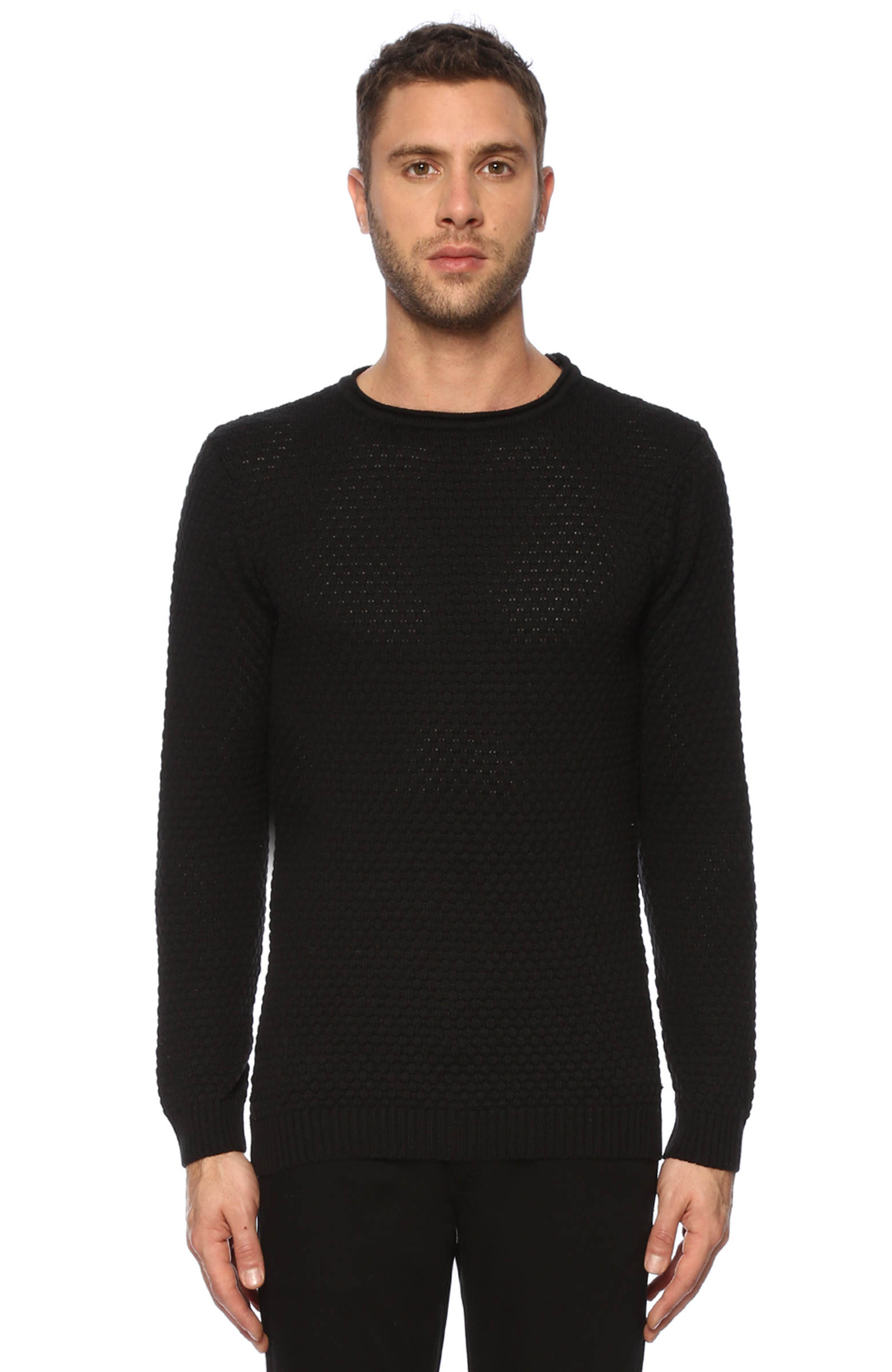 Jakarlı Siyah Kazak