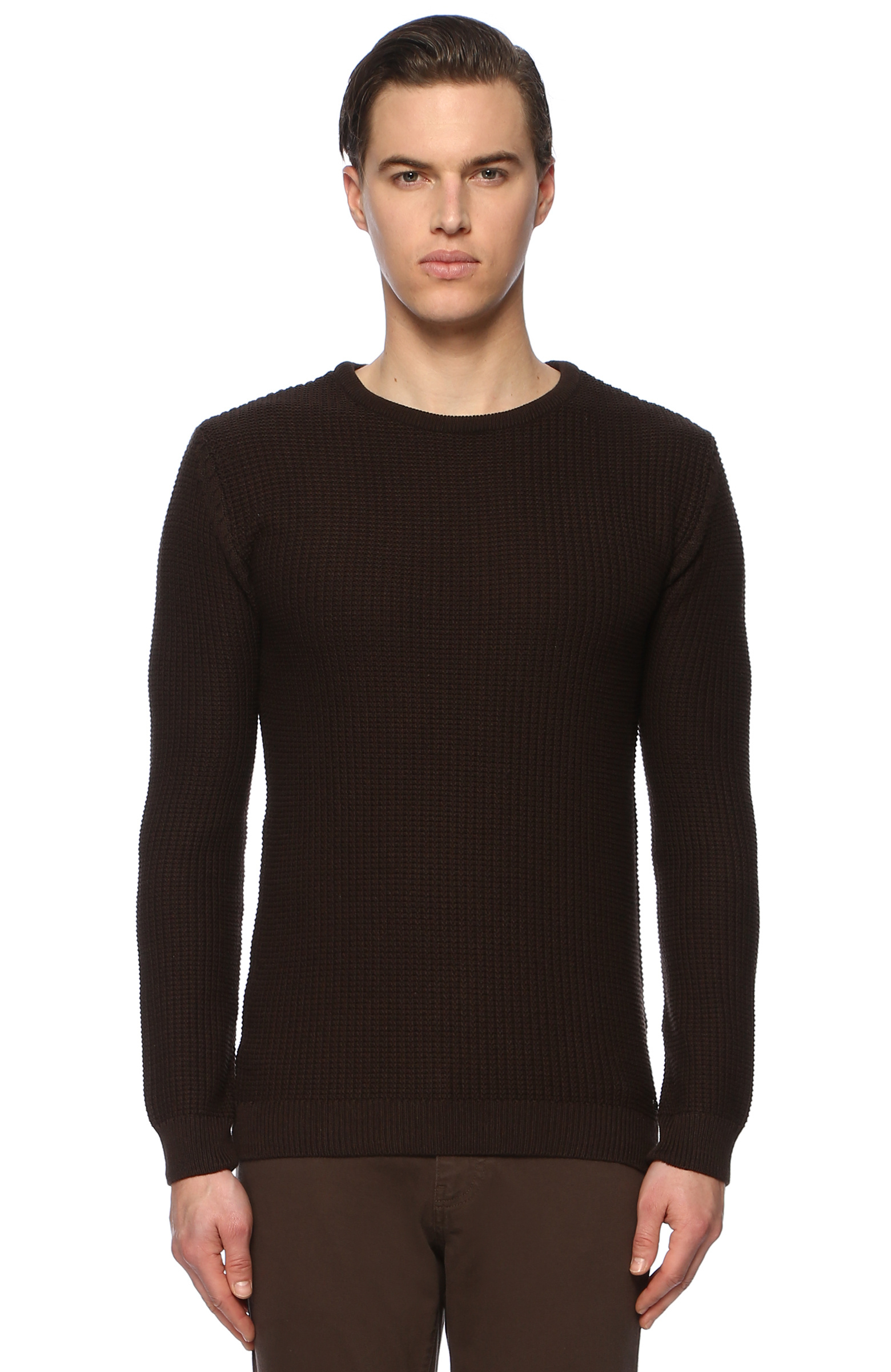 Jakarlı Kahverengi Kazak