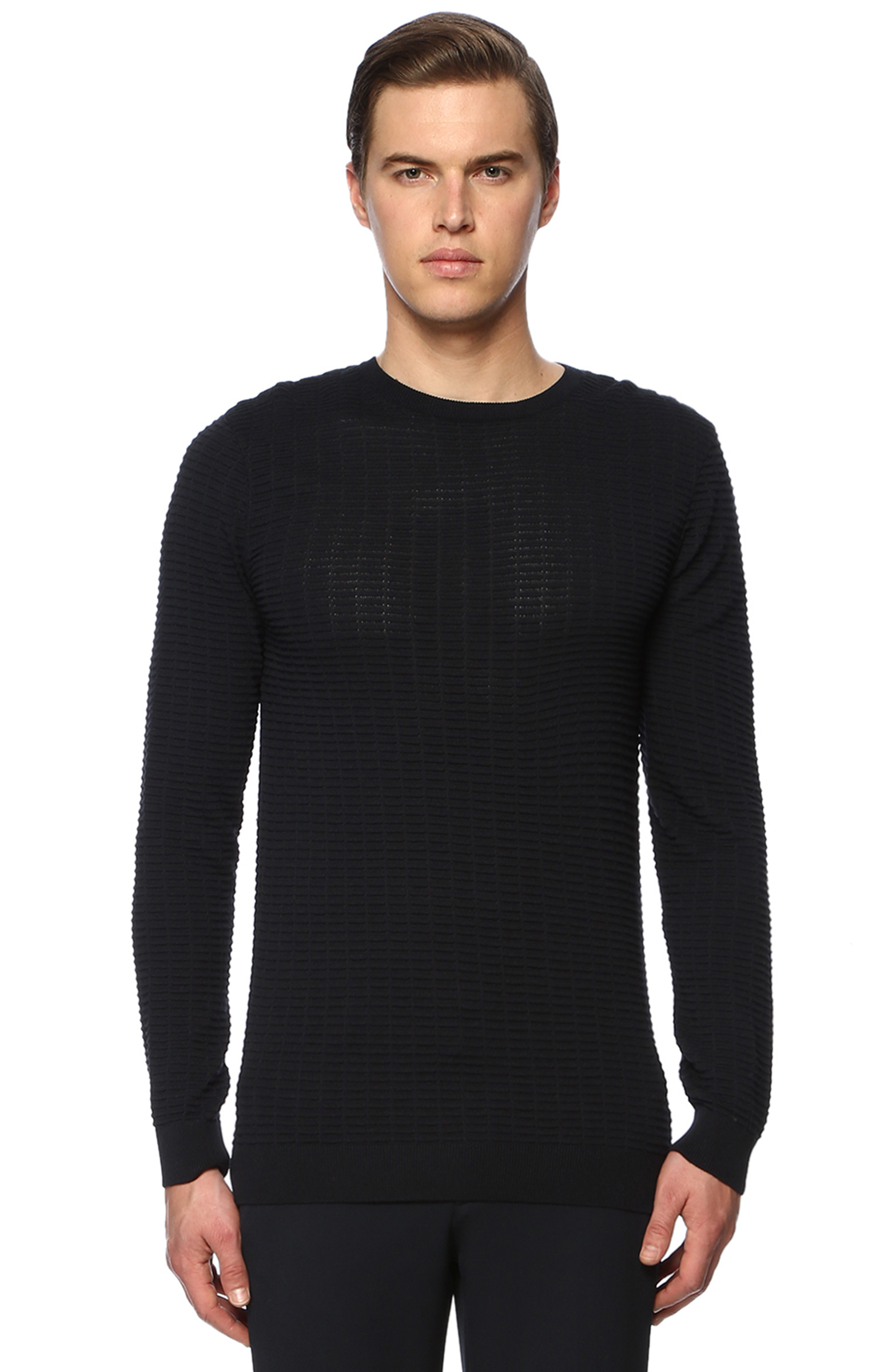 Jakarlı Lacivert Kazak